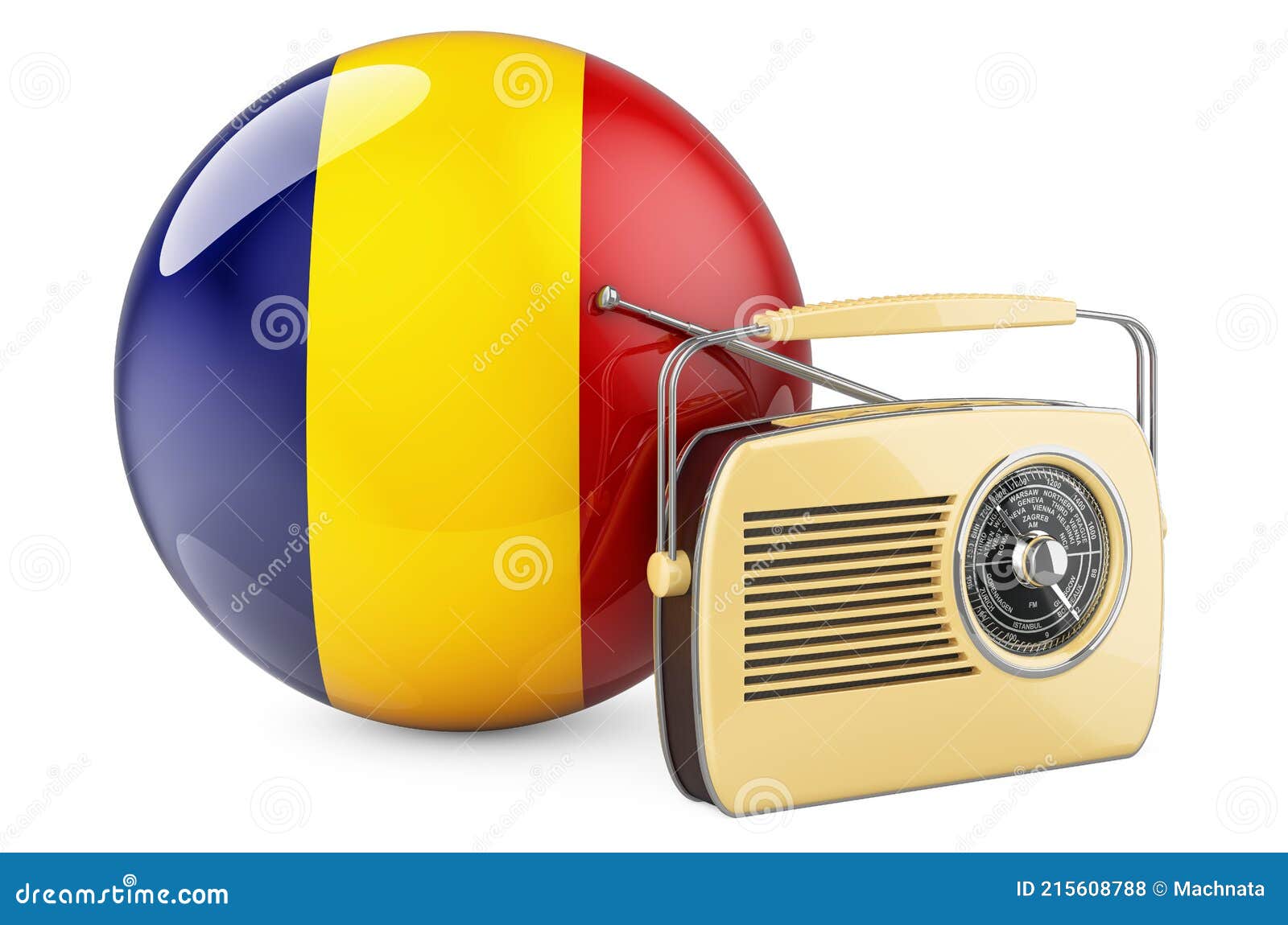 Radio Broadcasting in Romania Concept. Radio Receiver with Romanian ...