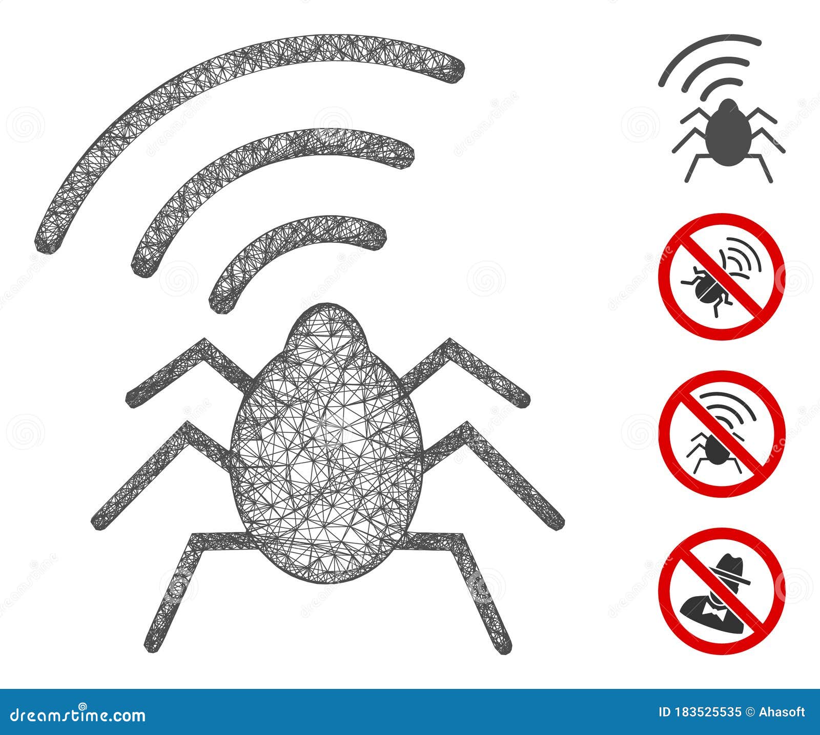 Radio Bug Web Vector Mesh Illustration Stock Illustration ...