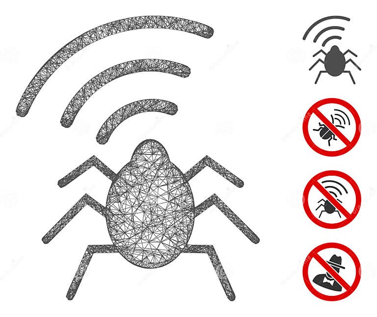 Radio Bug Web Vector Mesh Illustration Stock Illustration ...