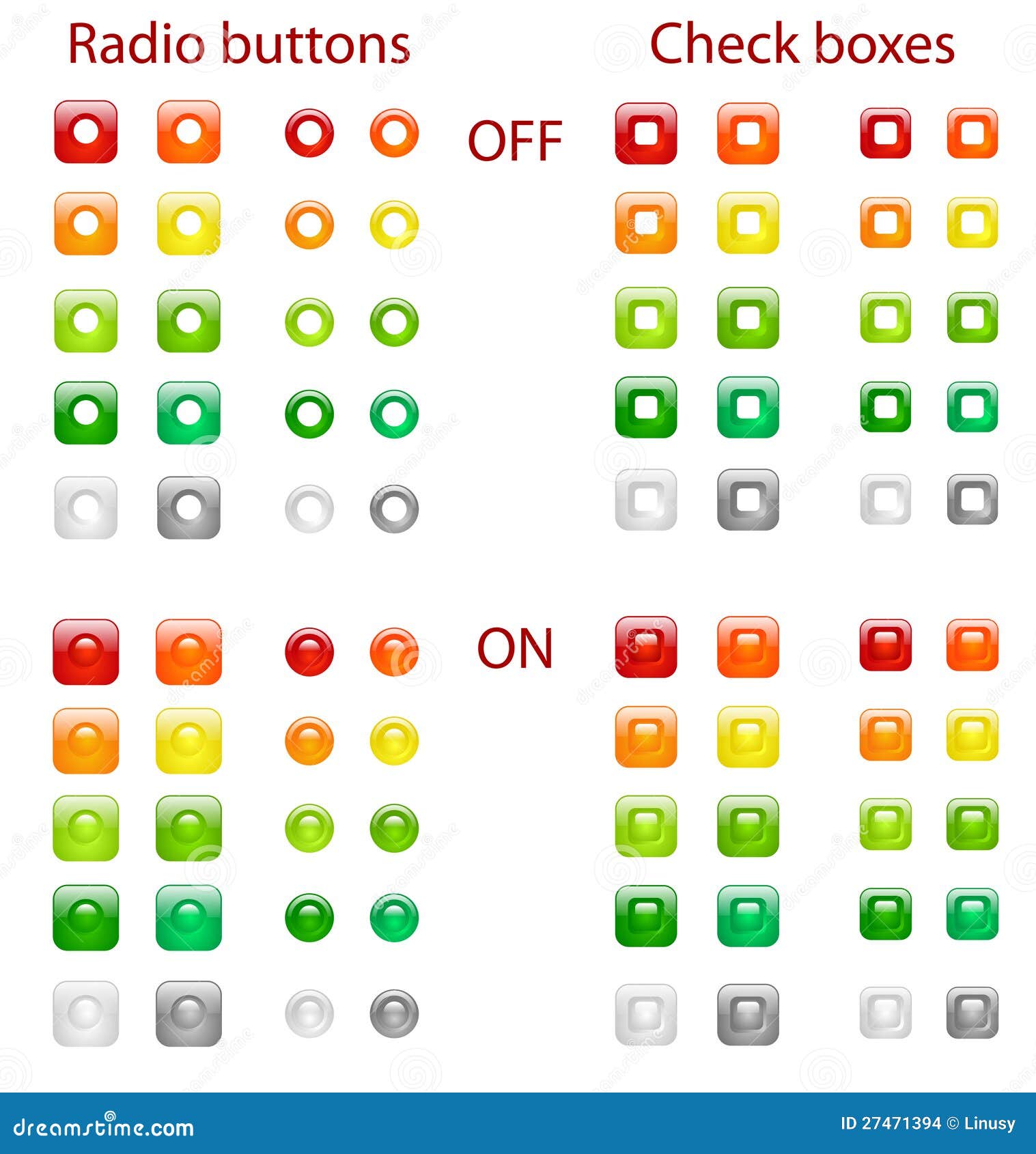 Radio Buttons and Check Boxes Stock Vector - Illustration of site ...