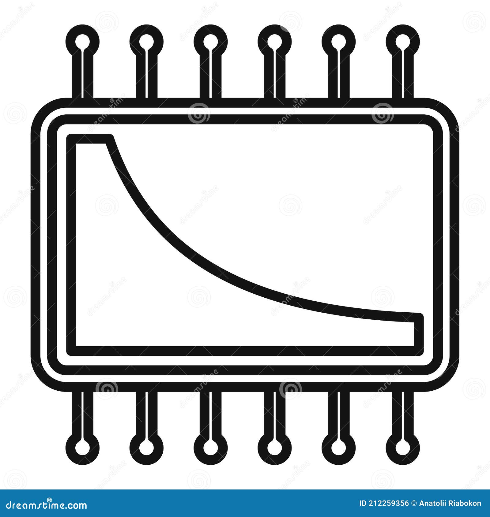 Radio Chip Icon, Outline Style Stock Vector - Illustration of sign ...
