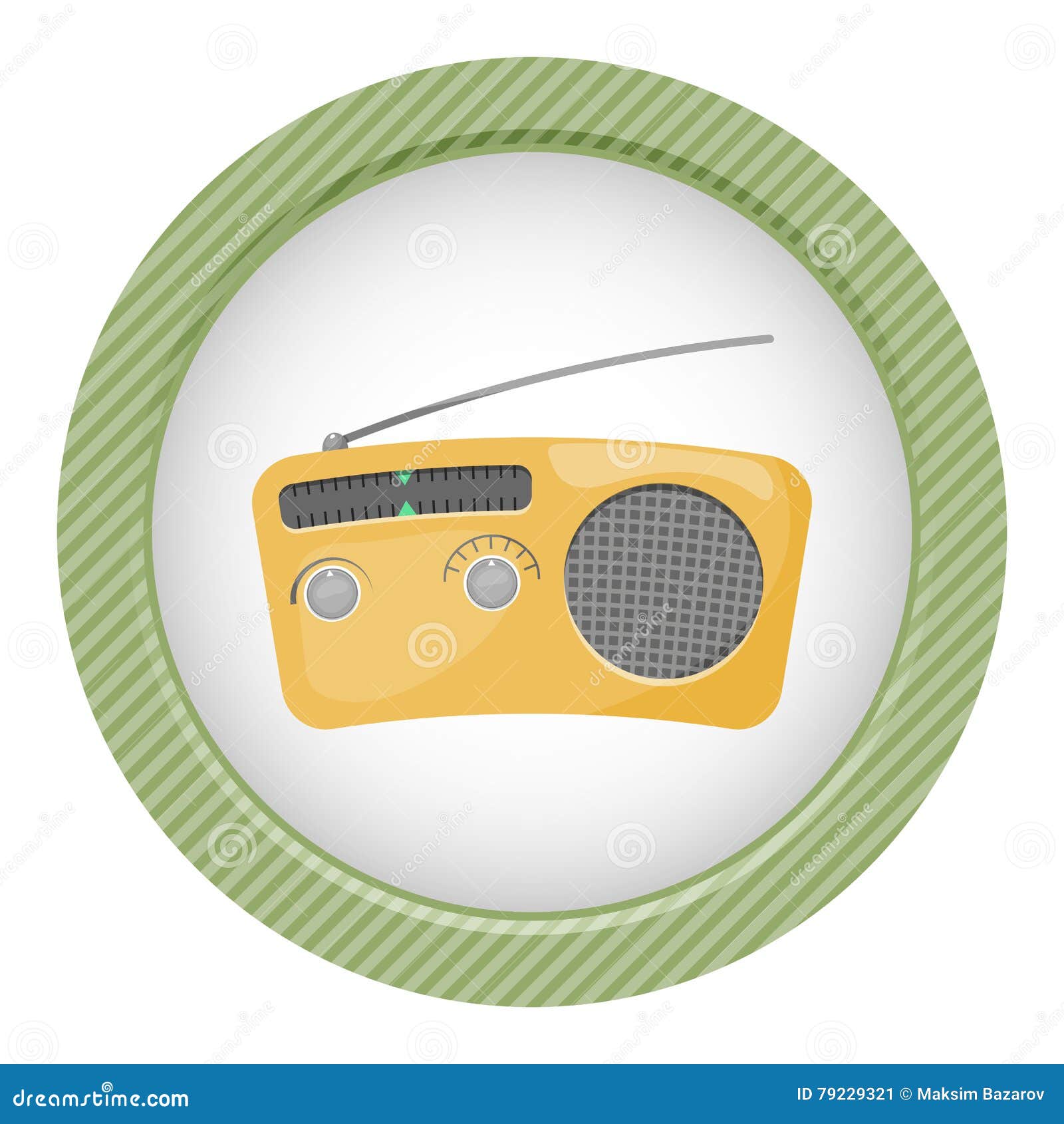 Radio colorful icon stock vector. Illustration of gray - 79229321