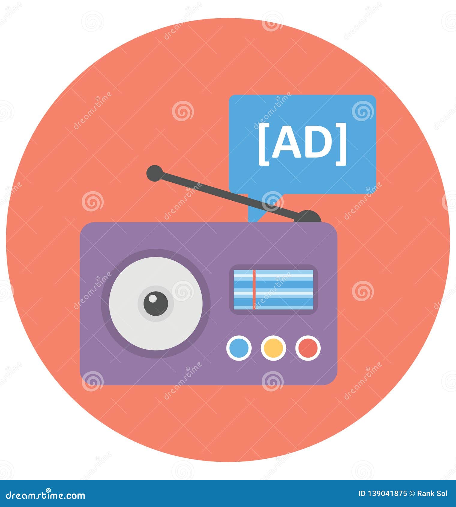 Radio Commercial Isolated Vector Icon that Can Be Easily Modified or ...