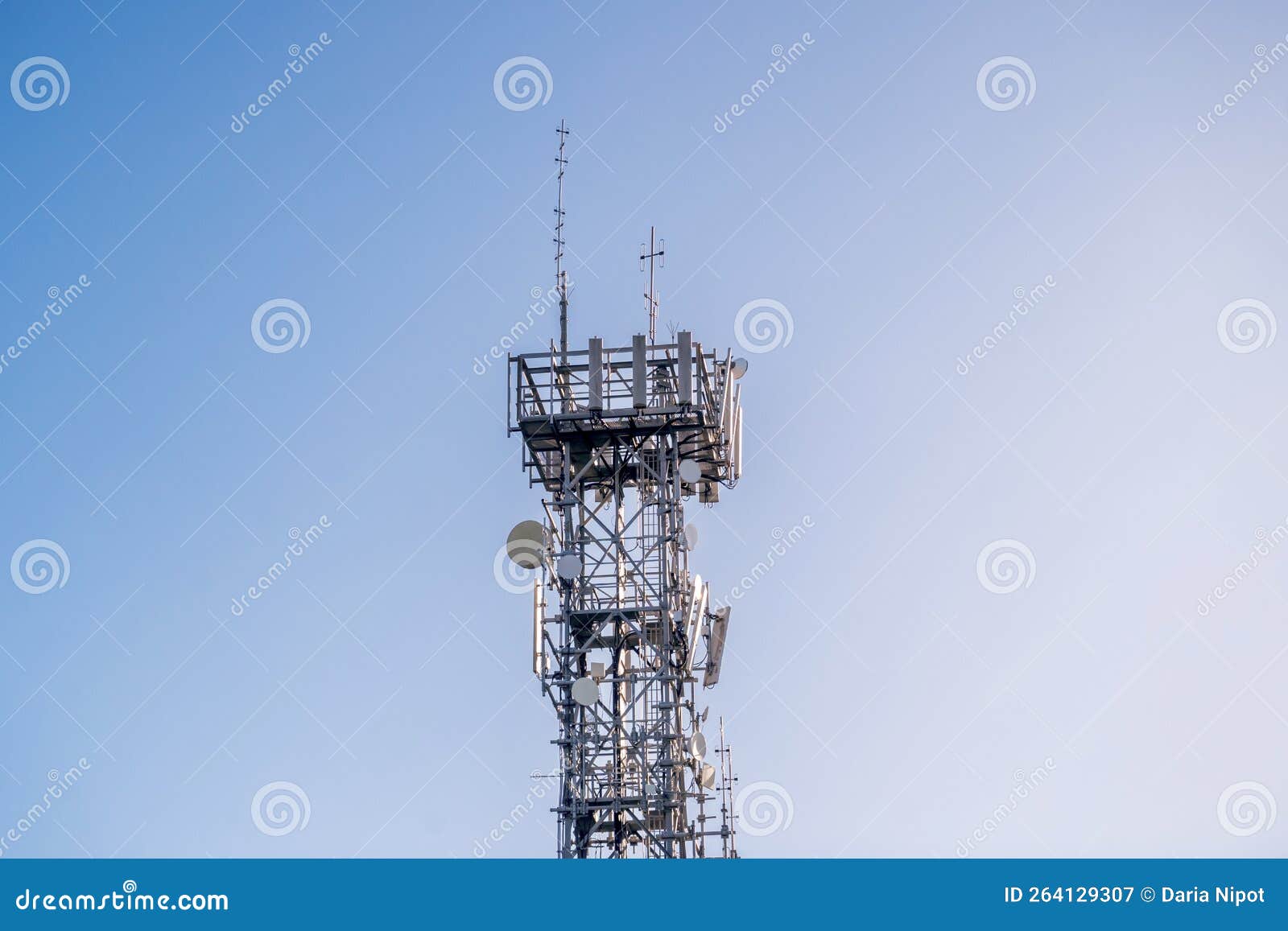 Radio, Communication and Cell Tower on Blue Sky Background. Australia ...