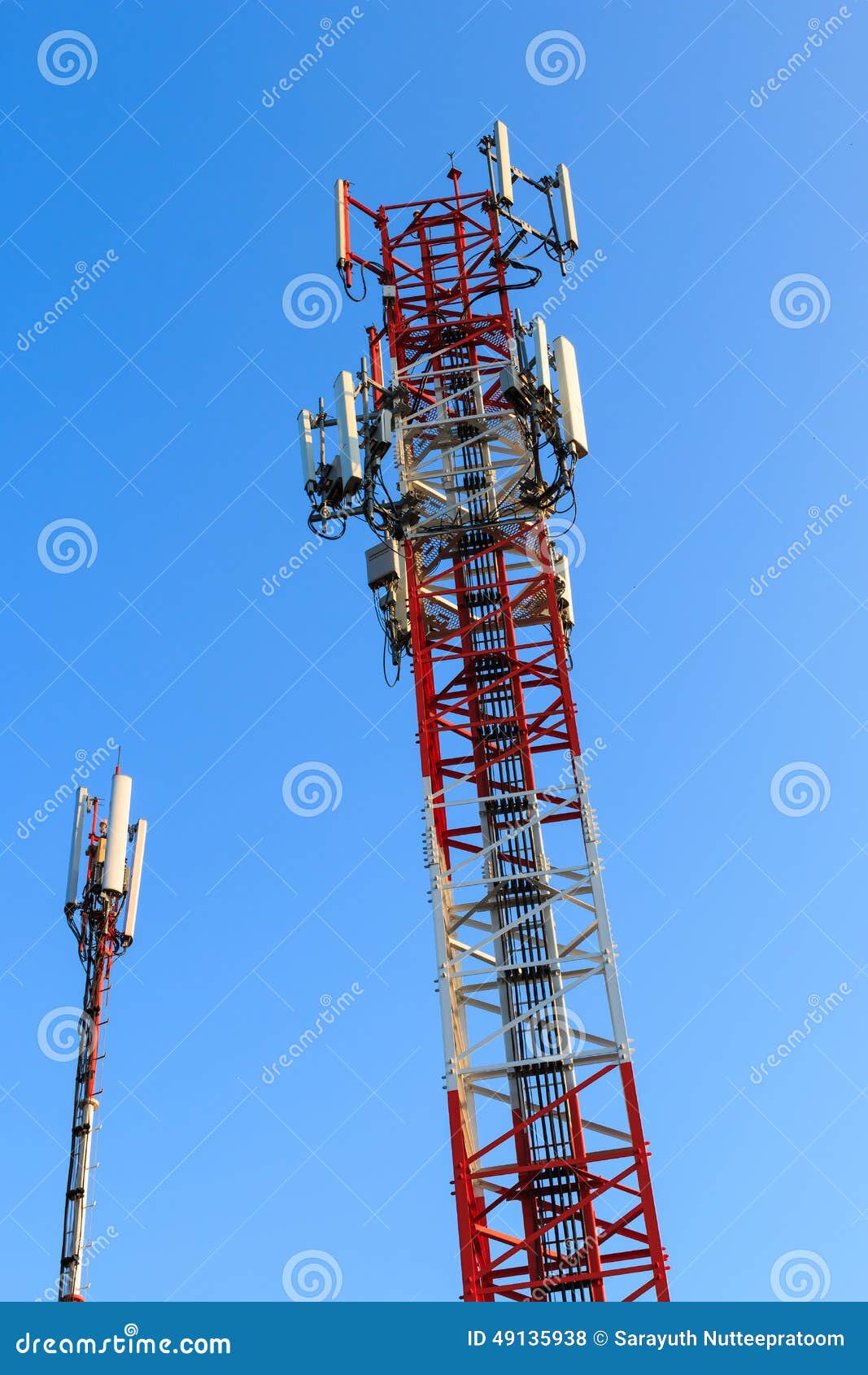 Radio Communications Towers Stock Photo - Image of receive, orbit: 49135938