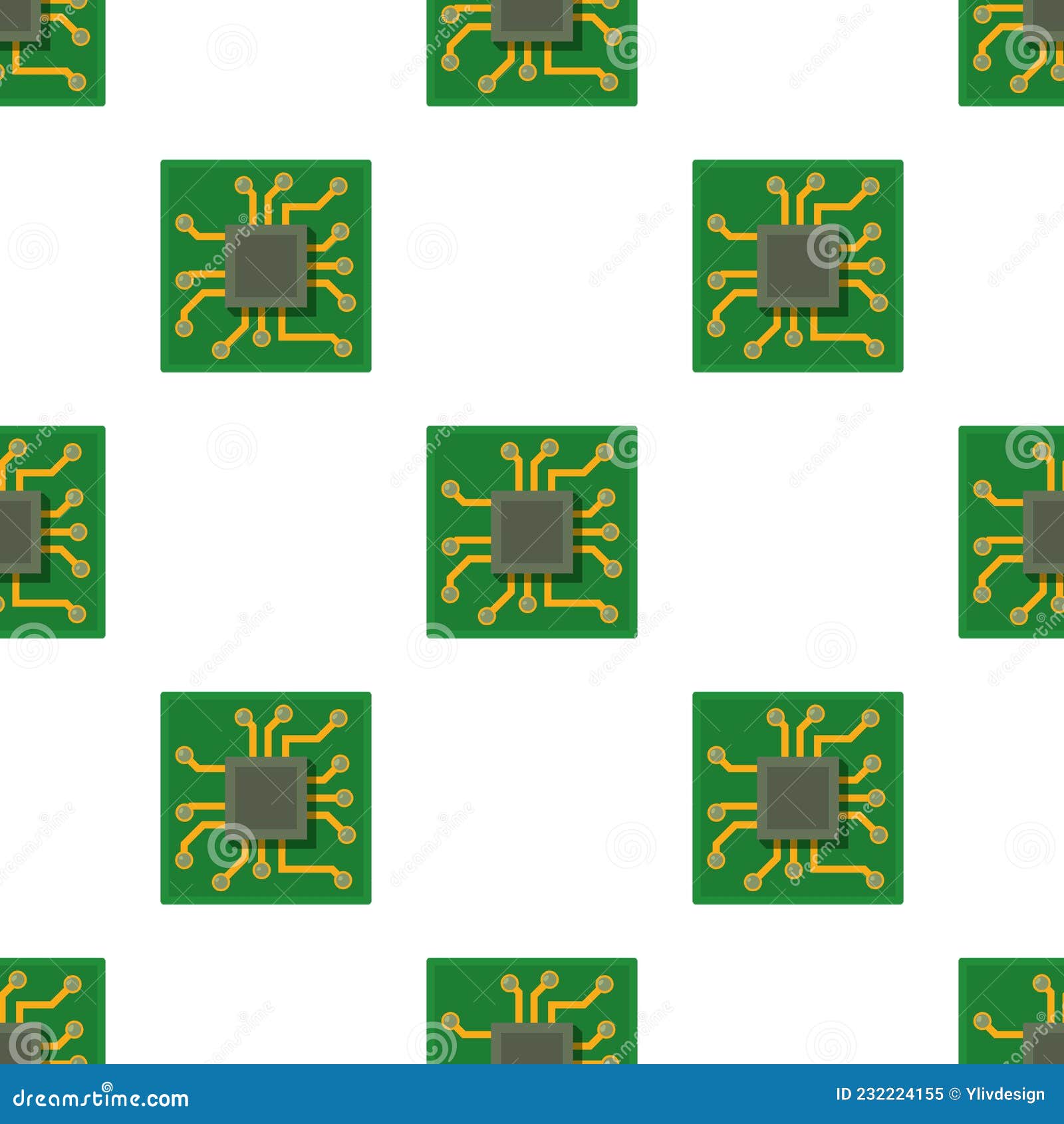 Radio Components Pattern Seamless Vector Stock Vector - Illustration of microprocessor ...