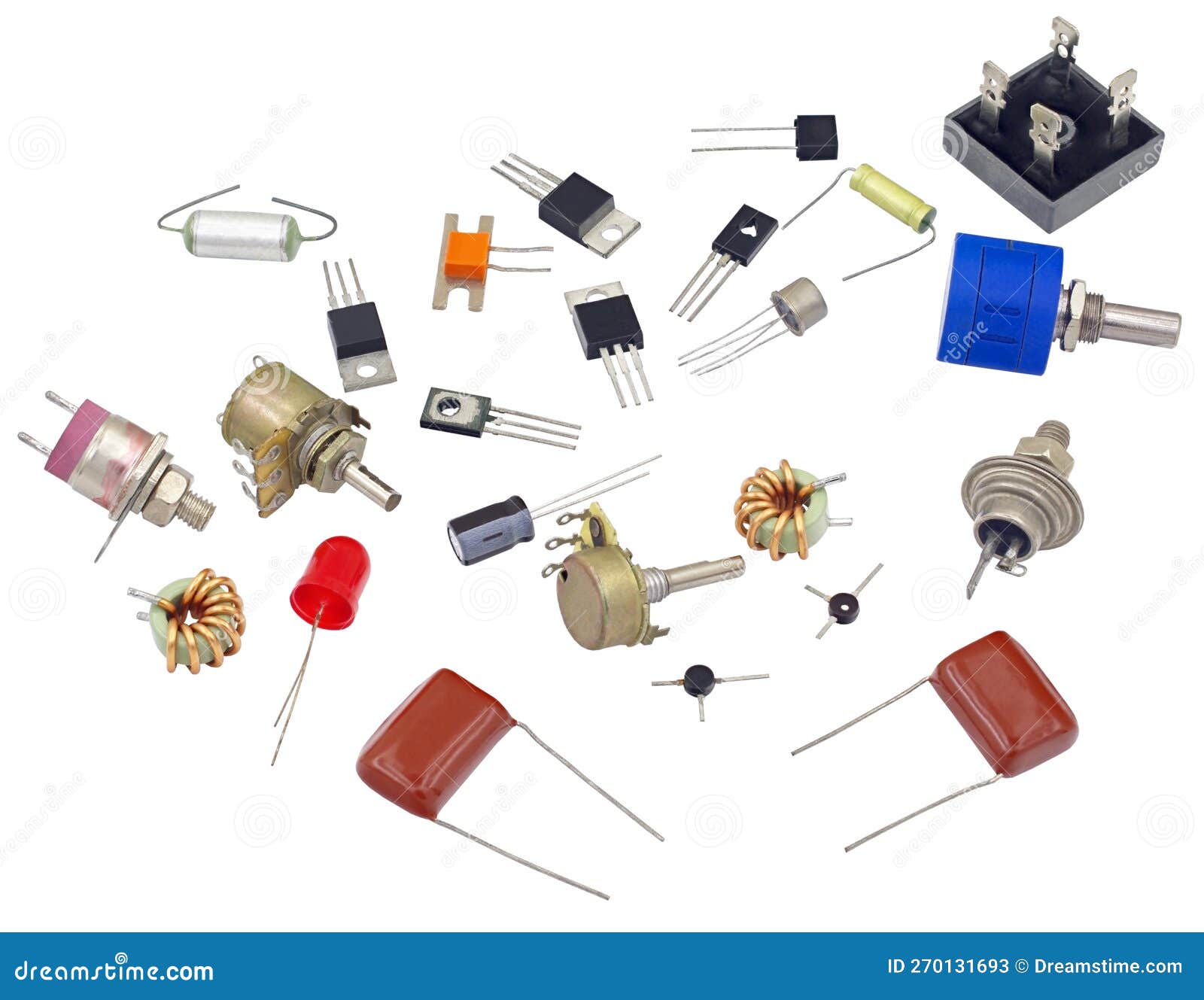 Radio components on white stock illustration. Illustration of power ...
