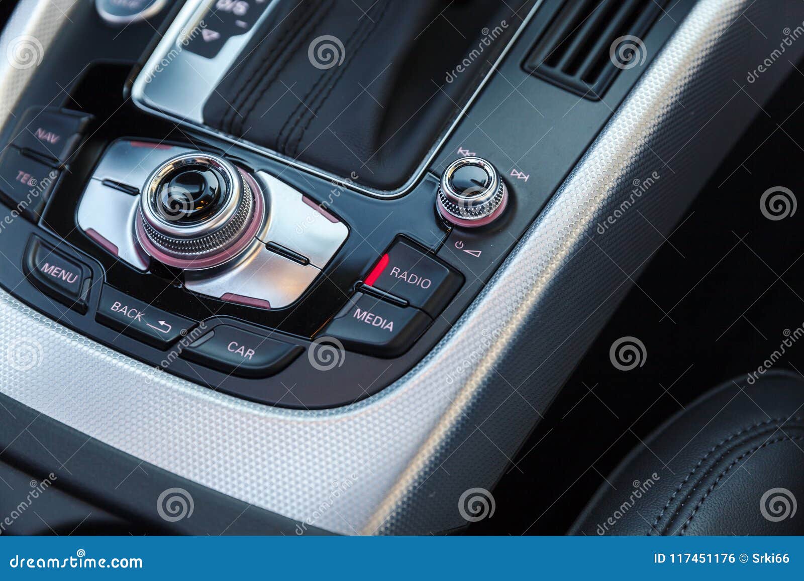 Radio console in car stock photo. Image of modern, control - 117451176