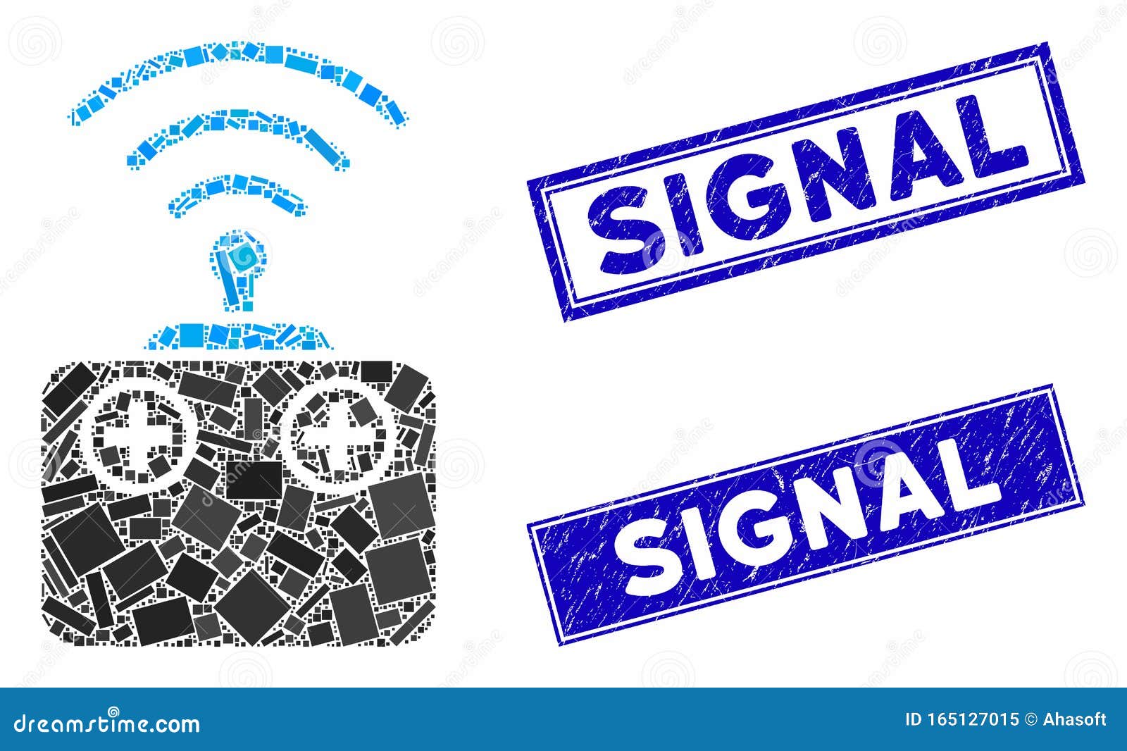 Radio Control Device Mosaic and Distress Rectangle Signal Stamp Seals ...