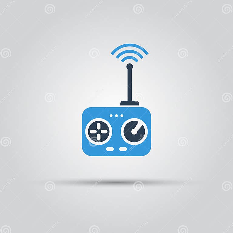 Radio Control Drones Flat Icon Stock Vector - Illustration of control ...