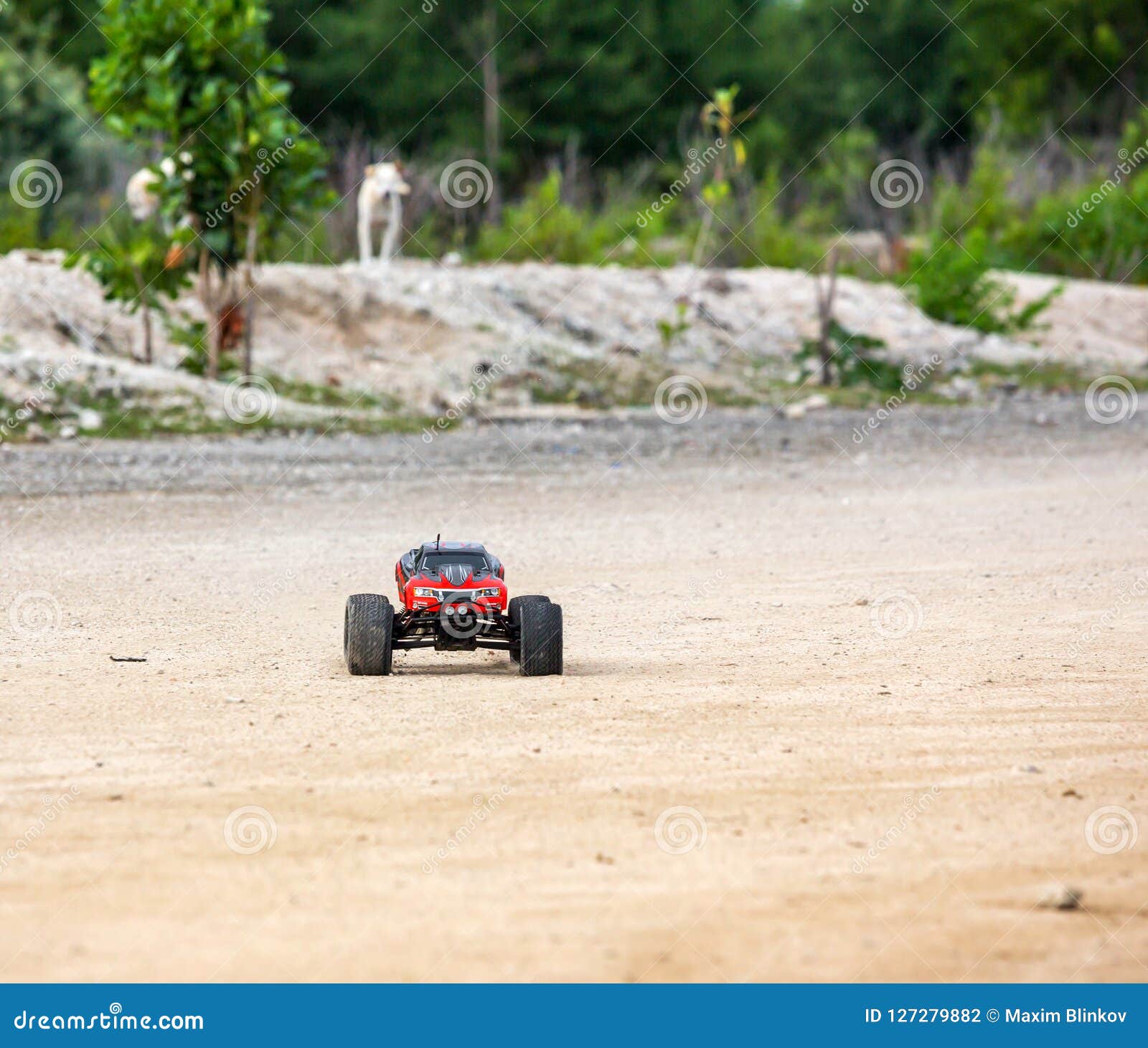 Radio Controlled Car Model in Race Stock Photo - Image of dirt, remote ...