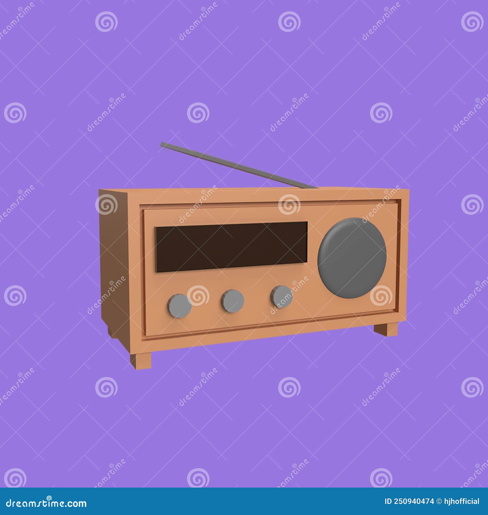Radio 3d Icon Model Cartoon Style Concept. Render Illustration Stock ...