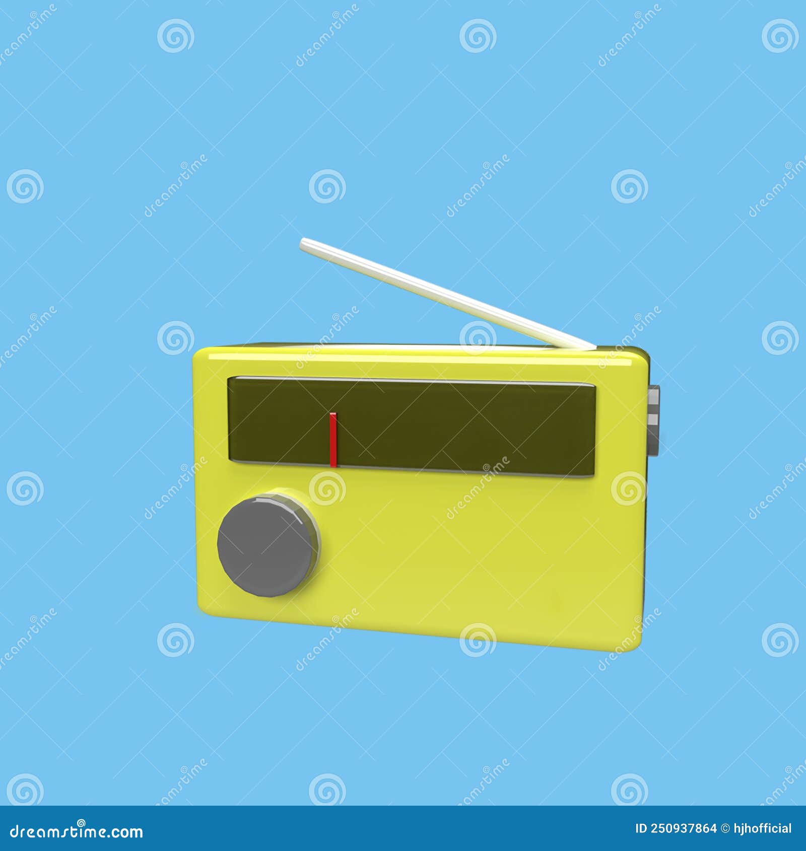 Radio 3d Model Cartoon Style. Render Illustration Stock Illustration ...