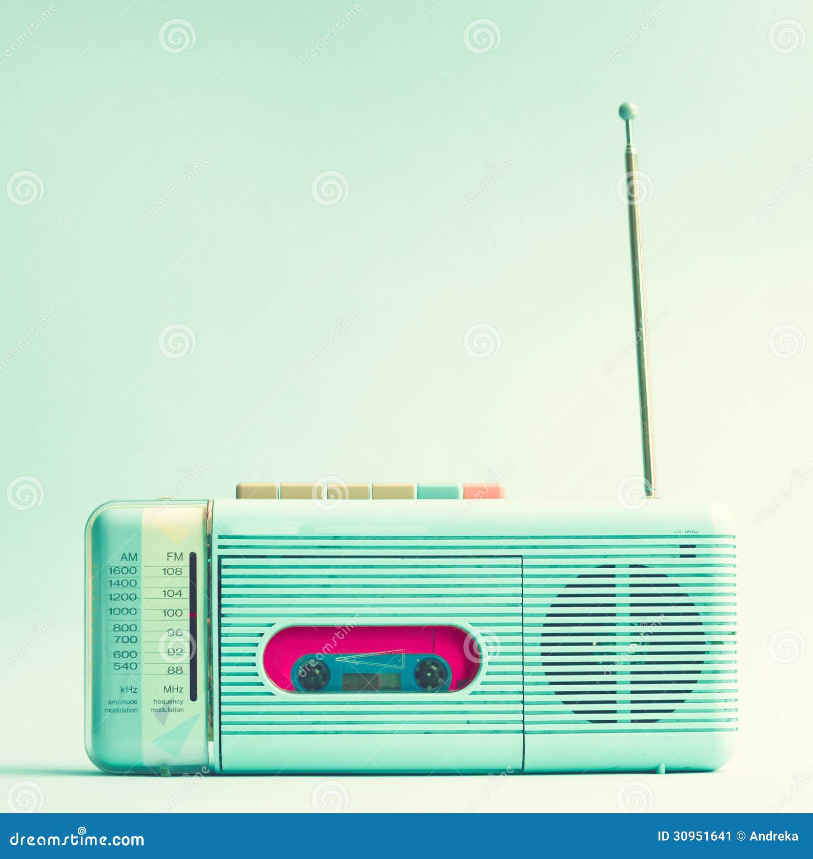 Radio De Turquoise De Vintage Illustration Stock - Illustration du ...
