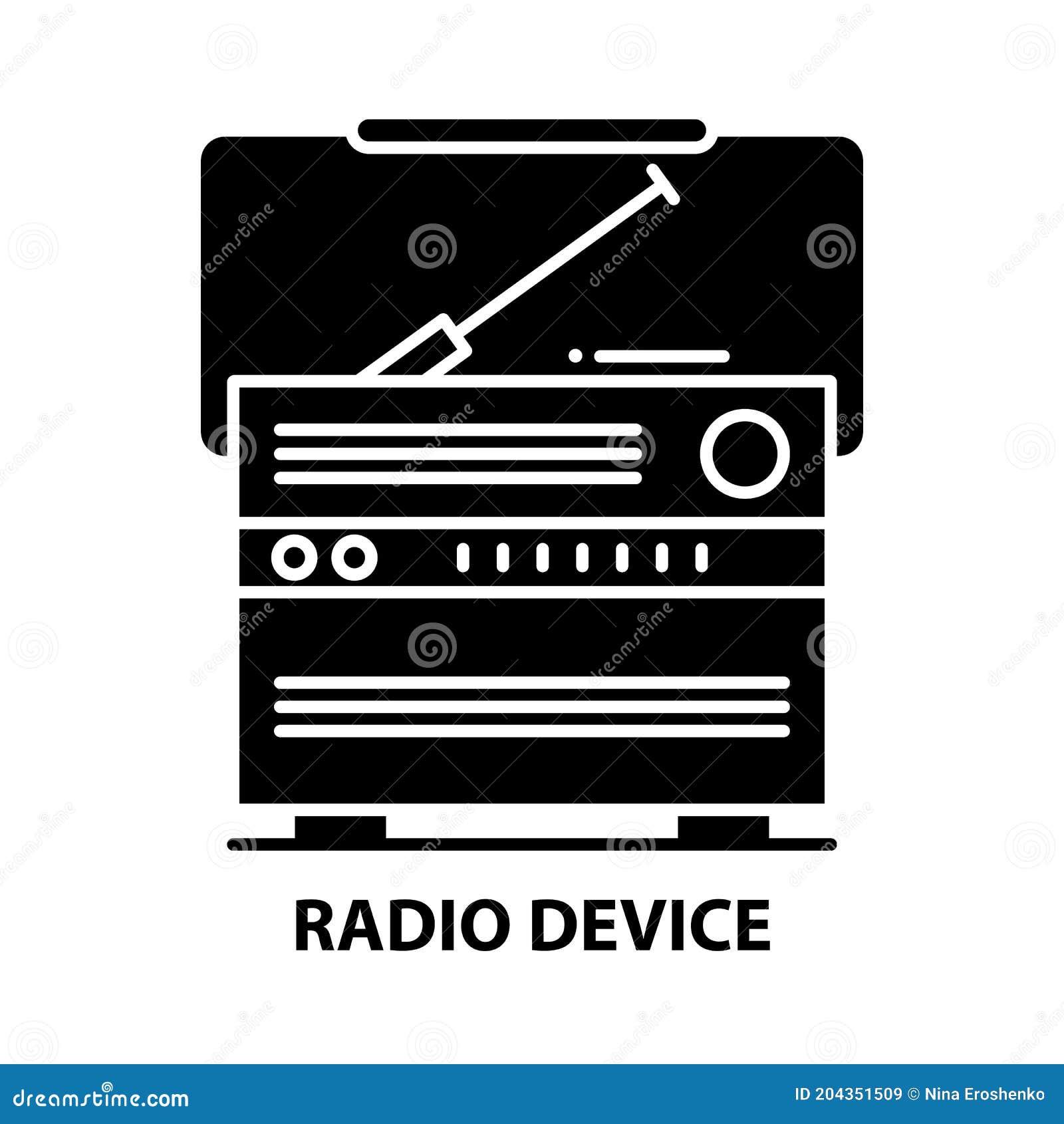 Radio Device Icon, Black Vector Sign with Editable Strokes, Concept ...