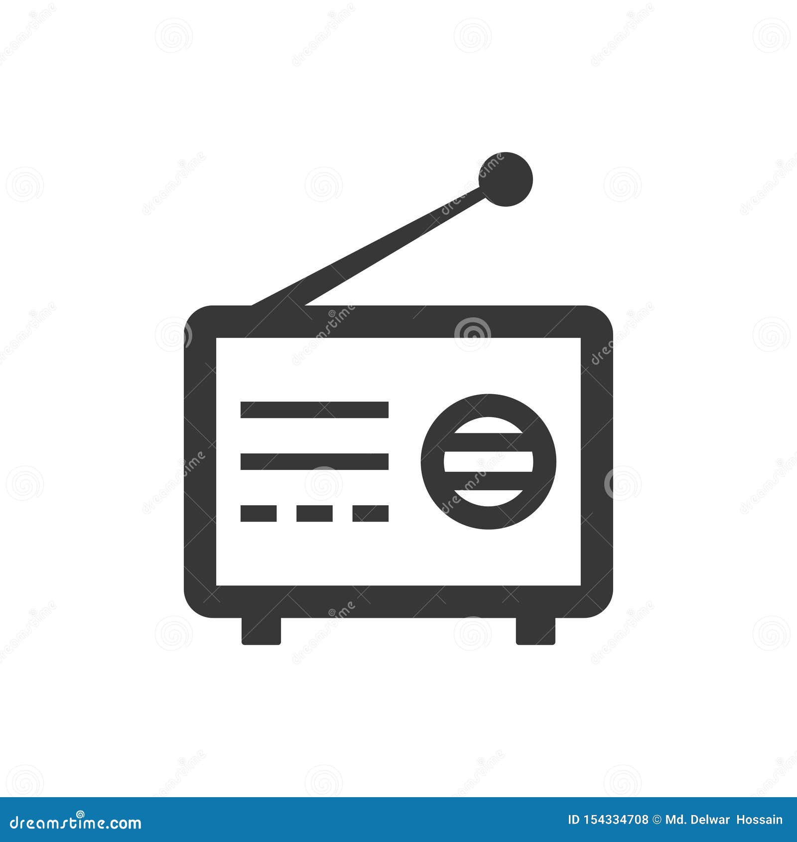 Radio device icon stock vector. Illustration of station - 154334708