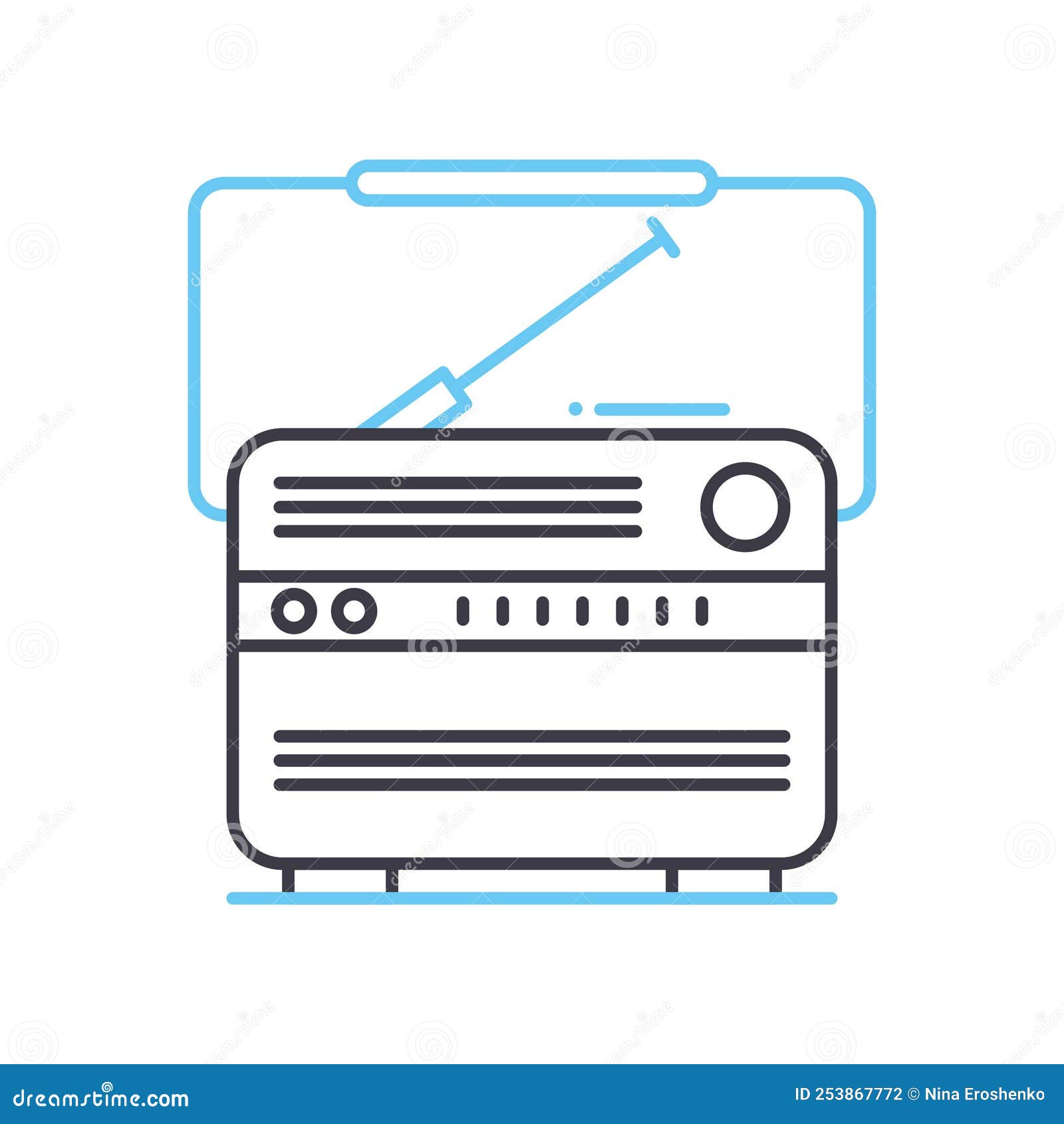 Radio Device Line Icon, Outline Symbol, Vector Illustration, Concept ... Radio Device Line Icon, Outline Symbol, Vector Illustration, Concept ...