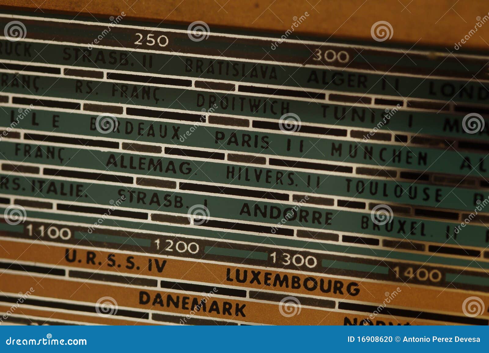Radio dial stock photo. Image of writing, europe, vintage - 16908620