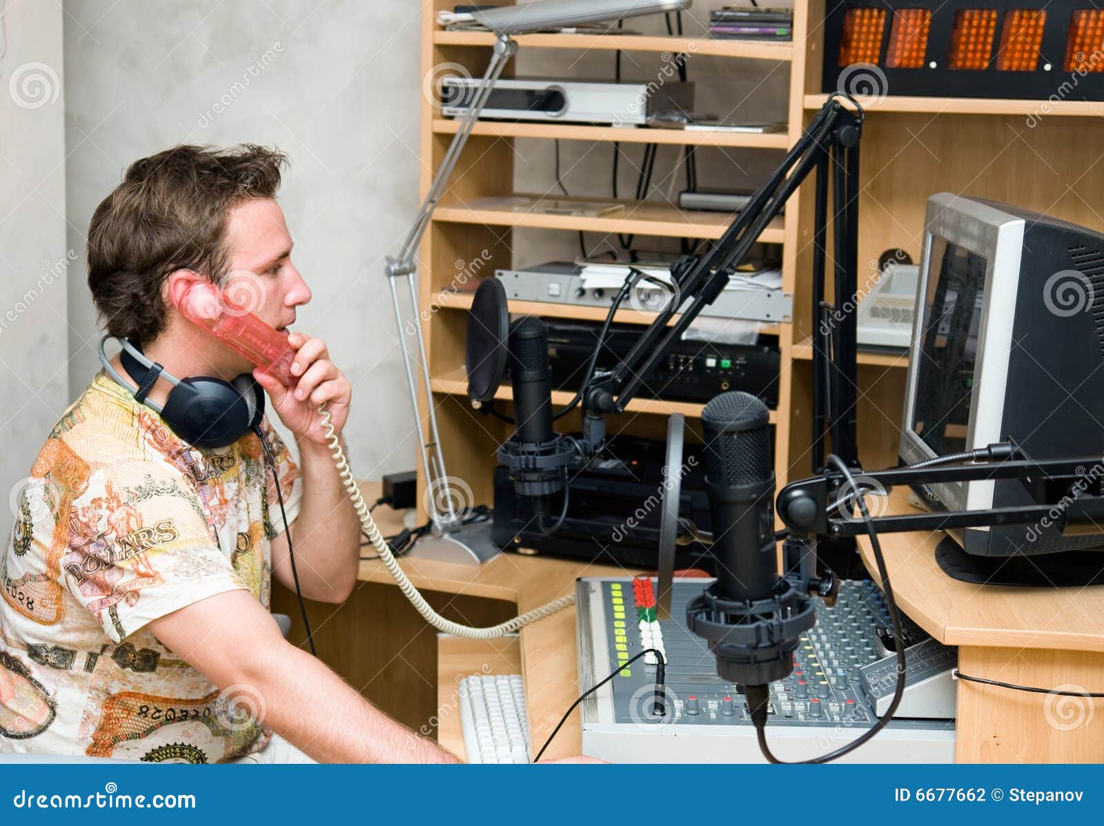 Radio DJ stock photo. Image of party, megaphone, diskjokey - 6677662