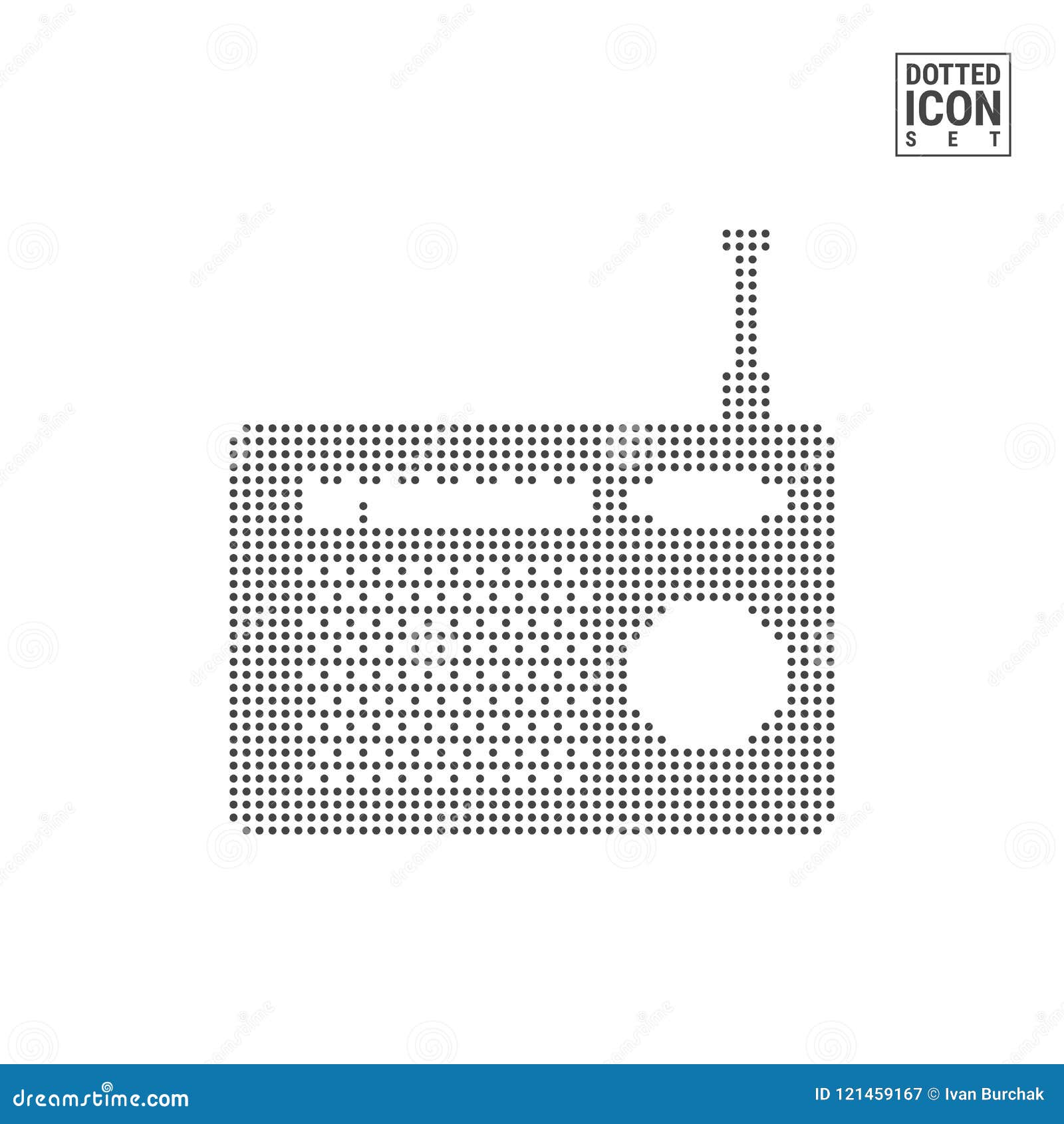 Radio Dot Pattern Icon. Radio Dotted Icon Isolated on White Background ...