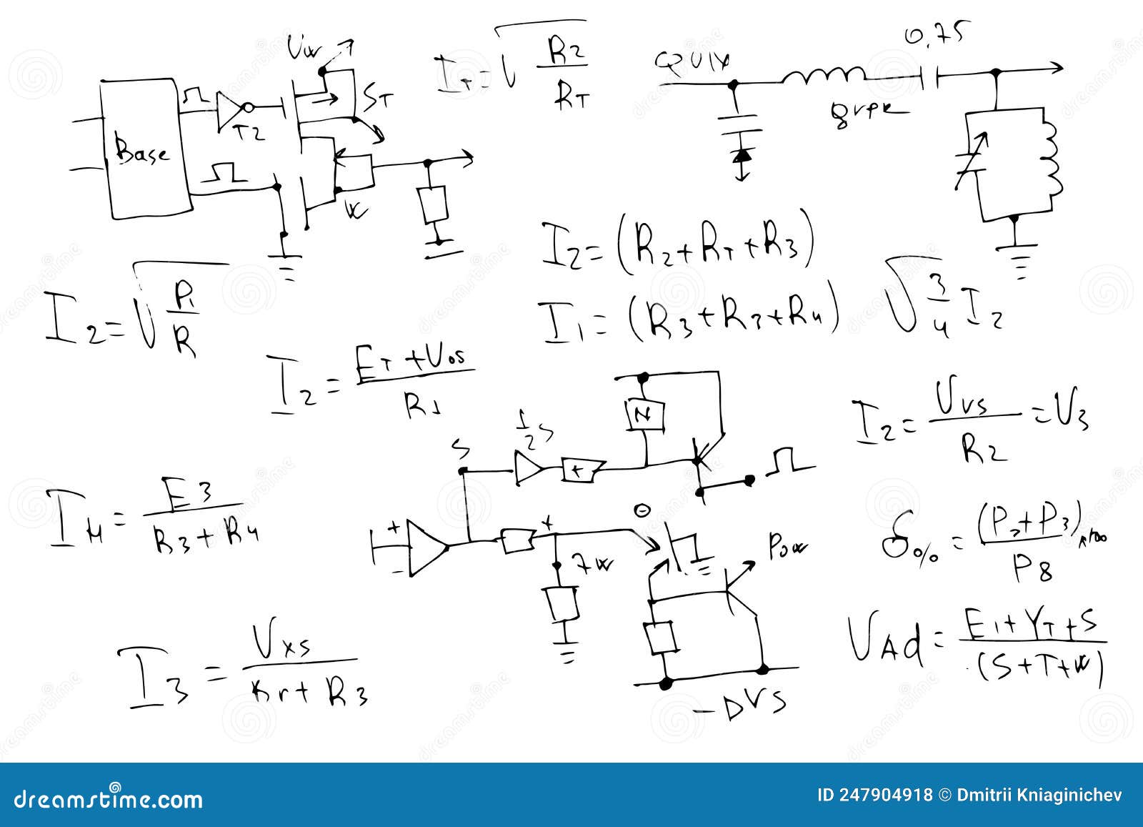 Radio Engineering Schemes. Electronic Formulas and Expressions ...