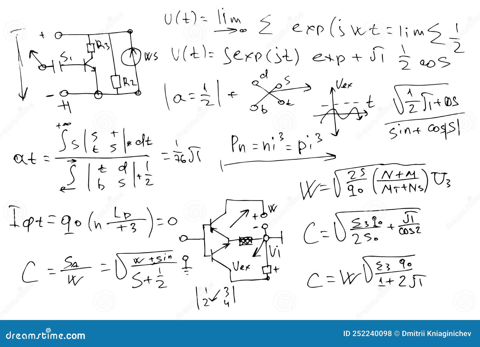 Radio Engineering Schemes. Electronic Formulas and Expressions ...