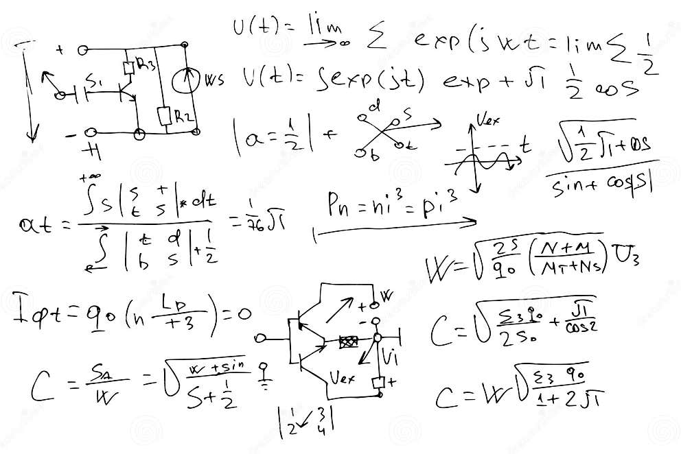 Radio Engineering Schemes. Electronic Formulas and Expressions ...