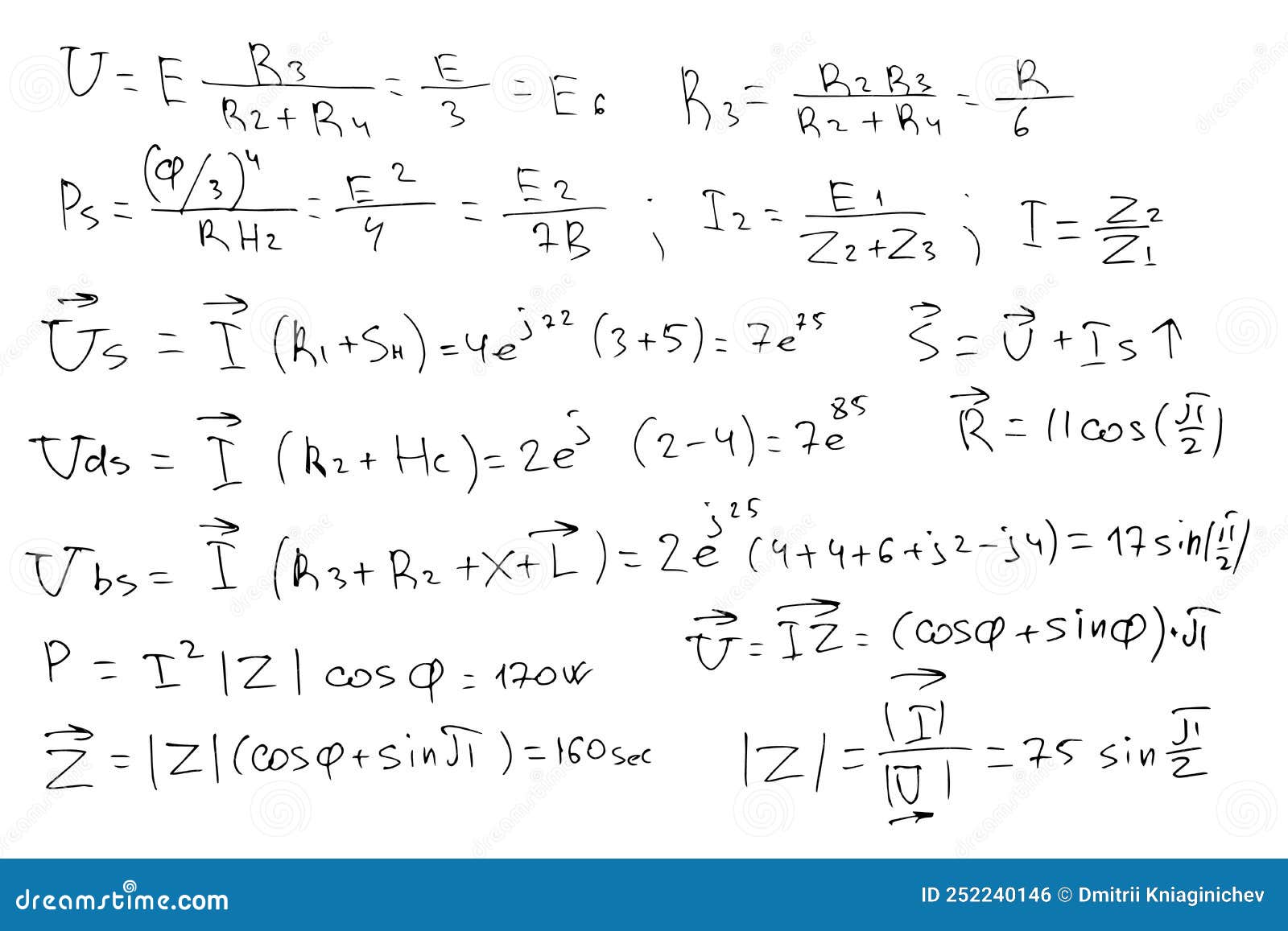 Radio Engineering Schemes. Electronic Formulas and Expressions ...