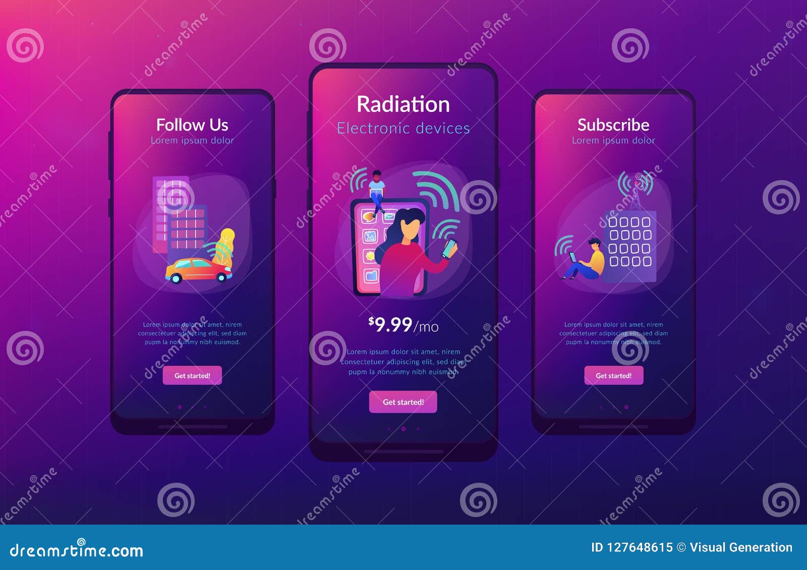 Radio Fields Influence App Interface Template. Stock Vector ...