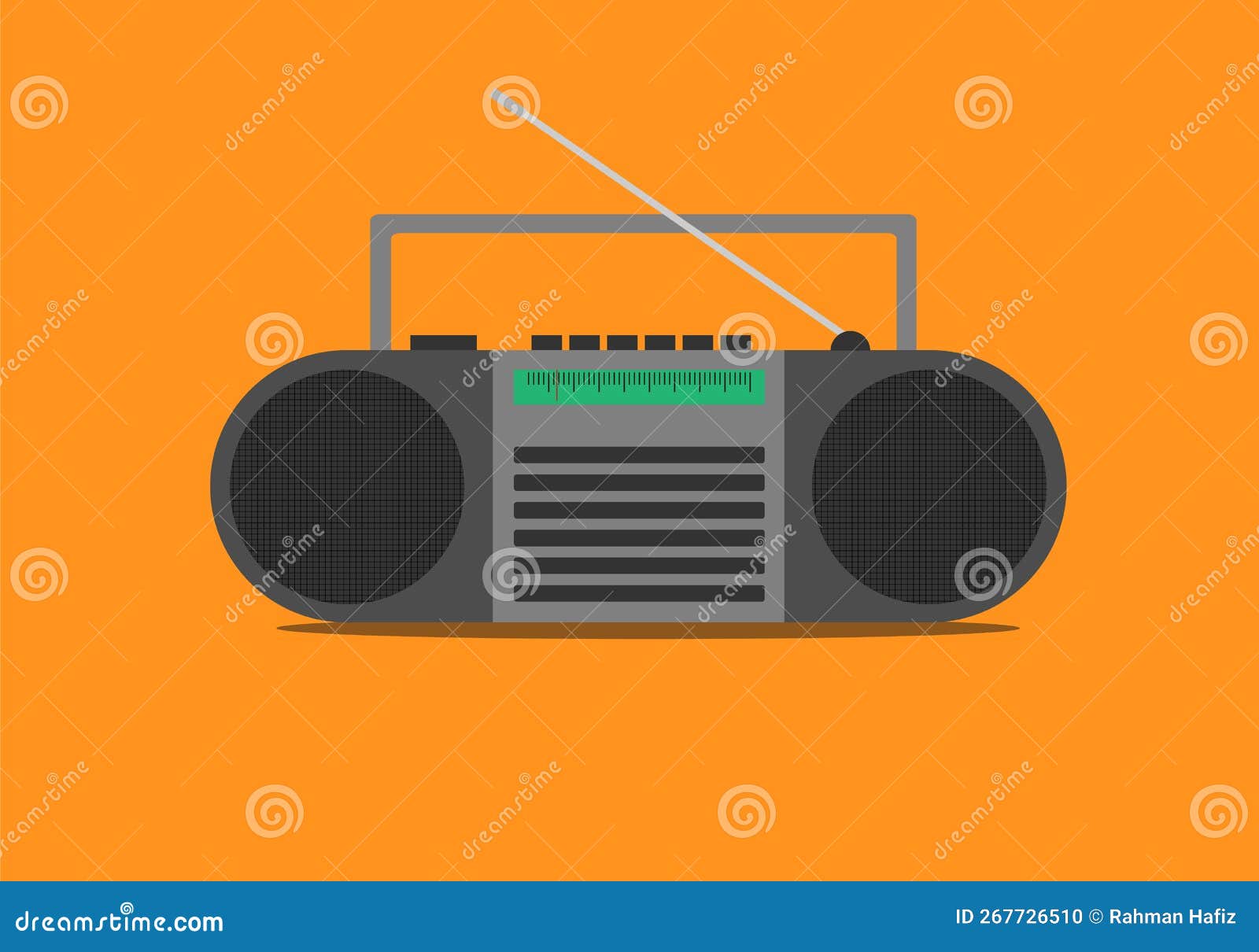 Radio Flat Illustration stock vector. Illustration of font - 267726510
