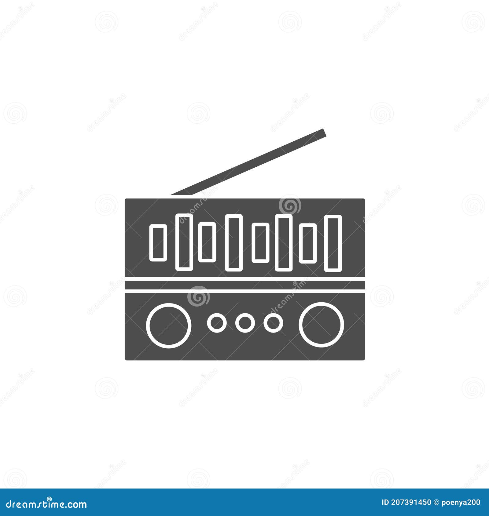 Radio Fm Tuner Black Solid Style Icon Vector Illustration Stock Vector ...