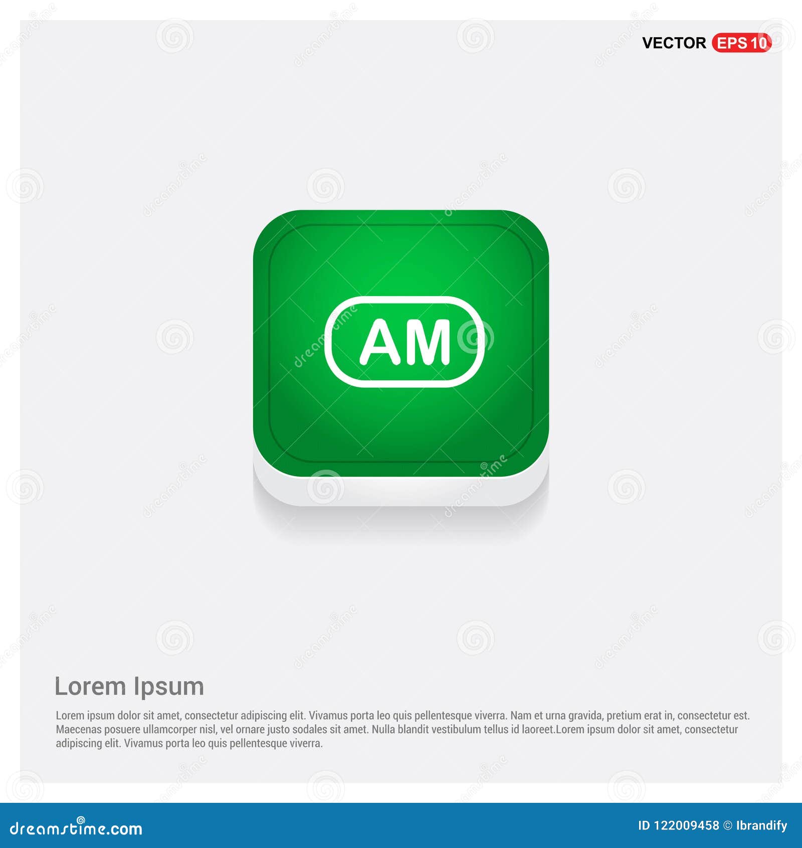 Am Radio Frequency Icon Green Web Button Stock Vector - Illustration of ...