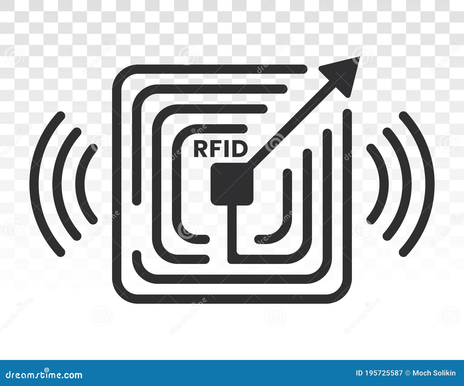 Radio Frequency Identification or RFID Card Technology Vector Icon for ...