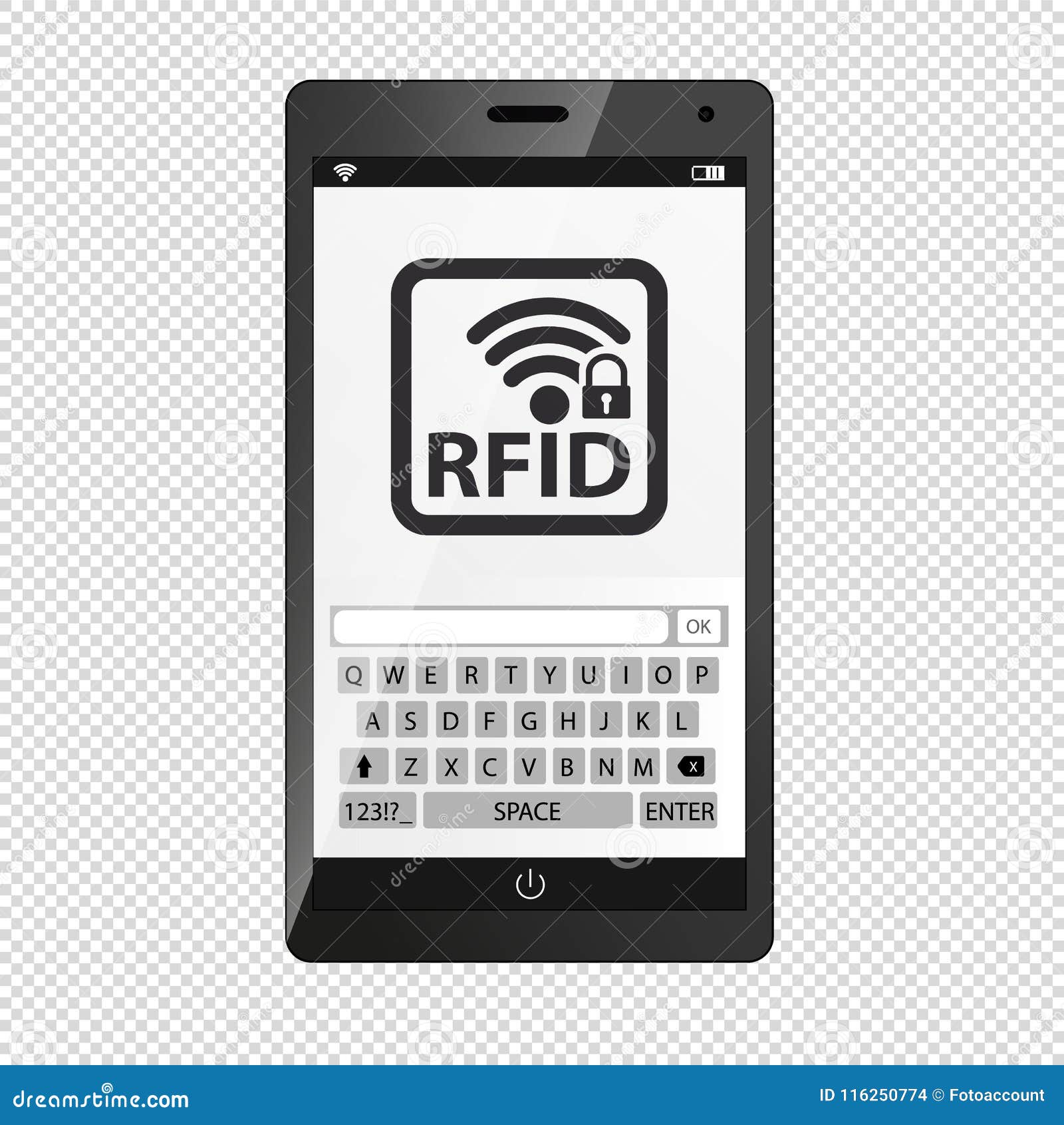 Radio Frequency Identification RFID on Smartphone - Vector Illustration ...