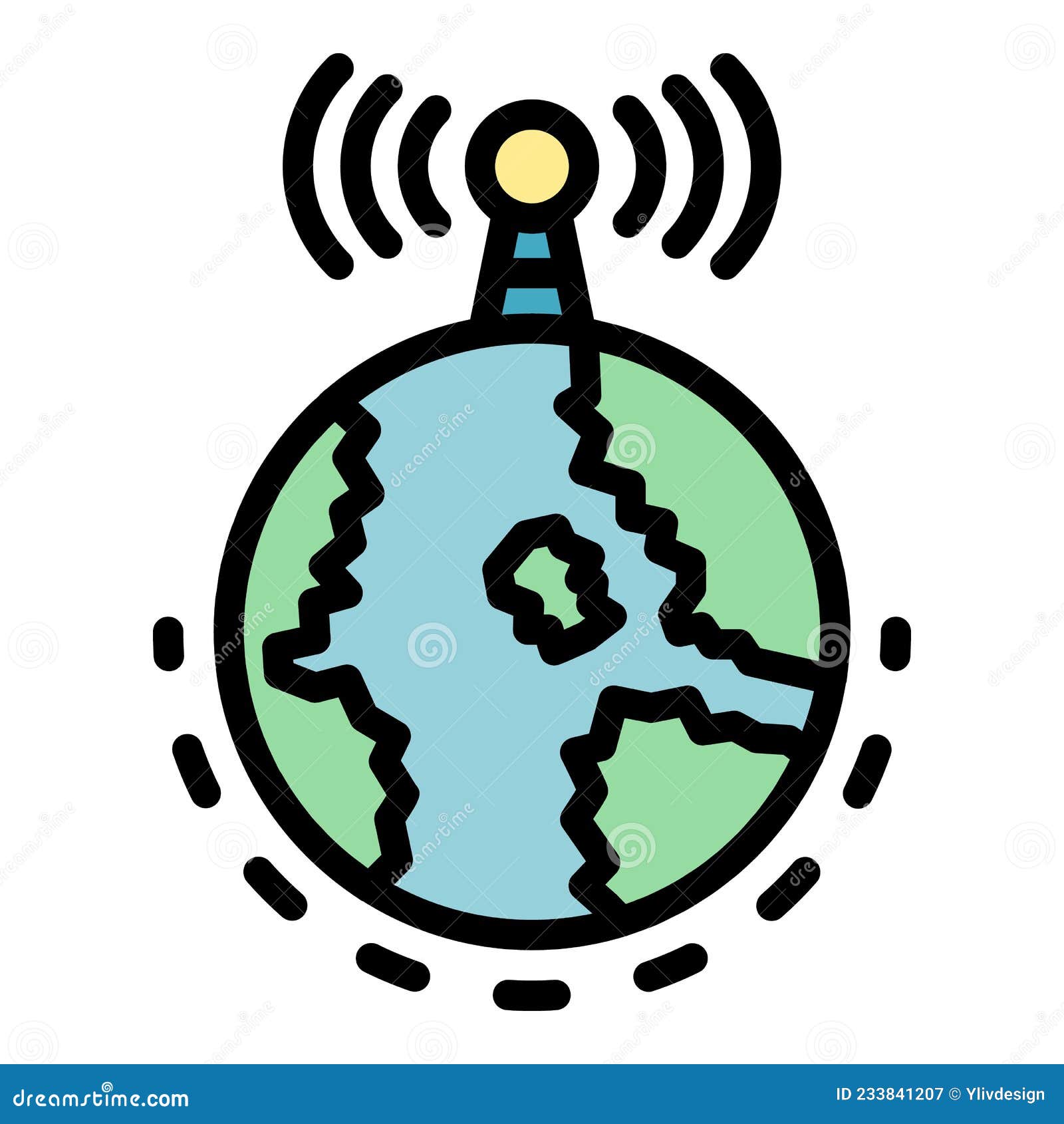 Radio Global Tower Icon Color Outline Vector Stock Vector ...
