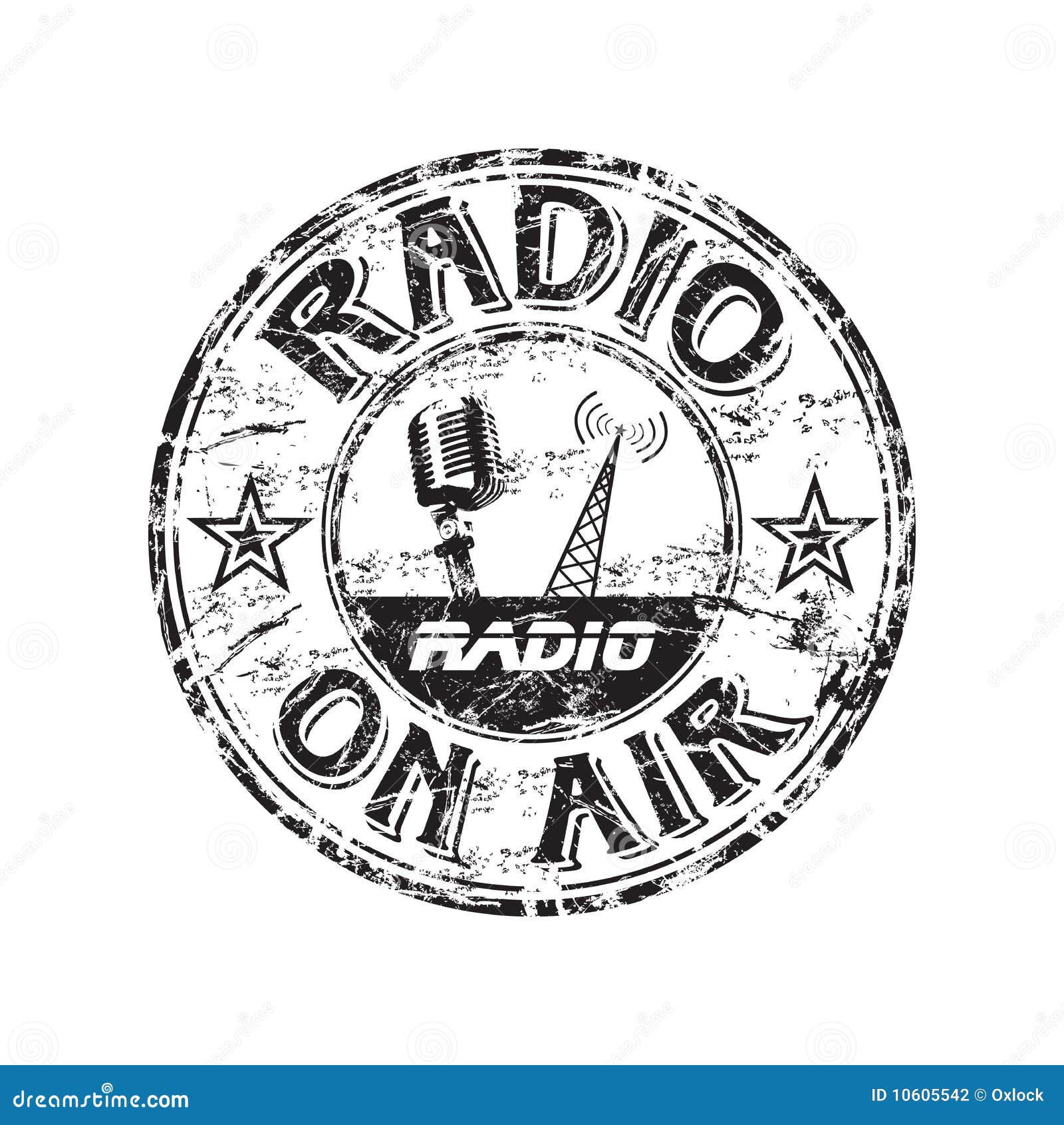 Radio grunge rubber stamp stock vector. Illustration of listening ...