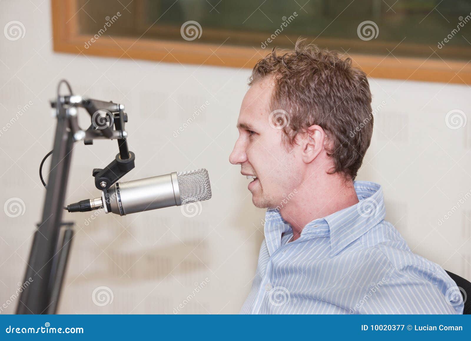 Radio guy stock image. Image of shirt, portrait, caucasian - 10020377