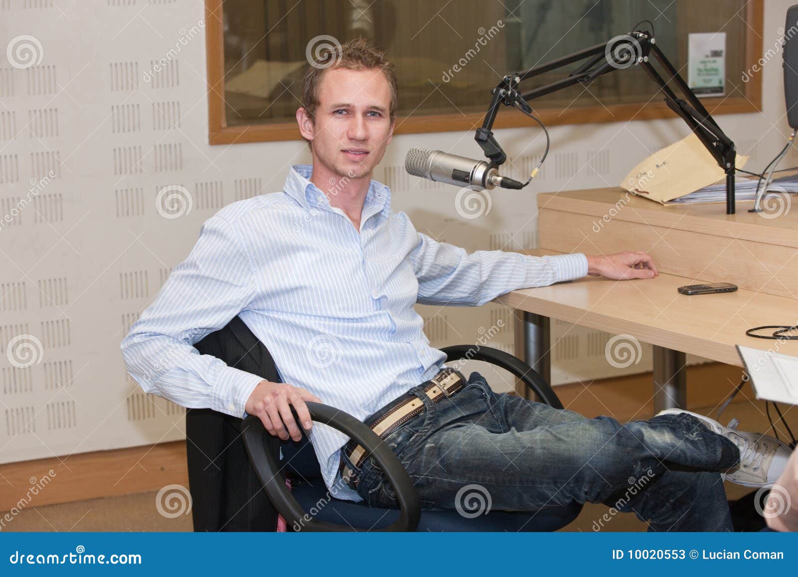 Radio guy stock image. Image of face, shirt, interview - 10020553