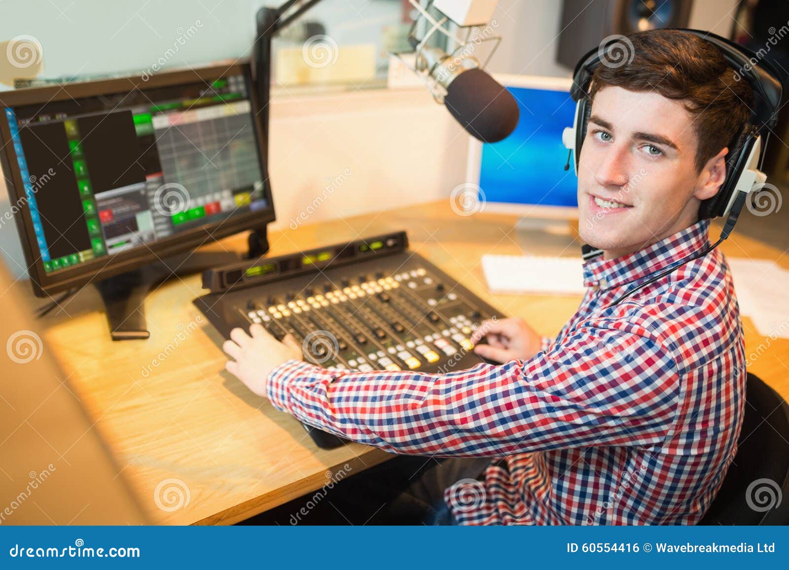 Radio Host Operating Sound Mixer Stock Photo - Image of live, caucasian ...