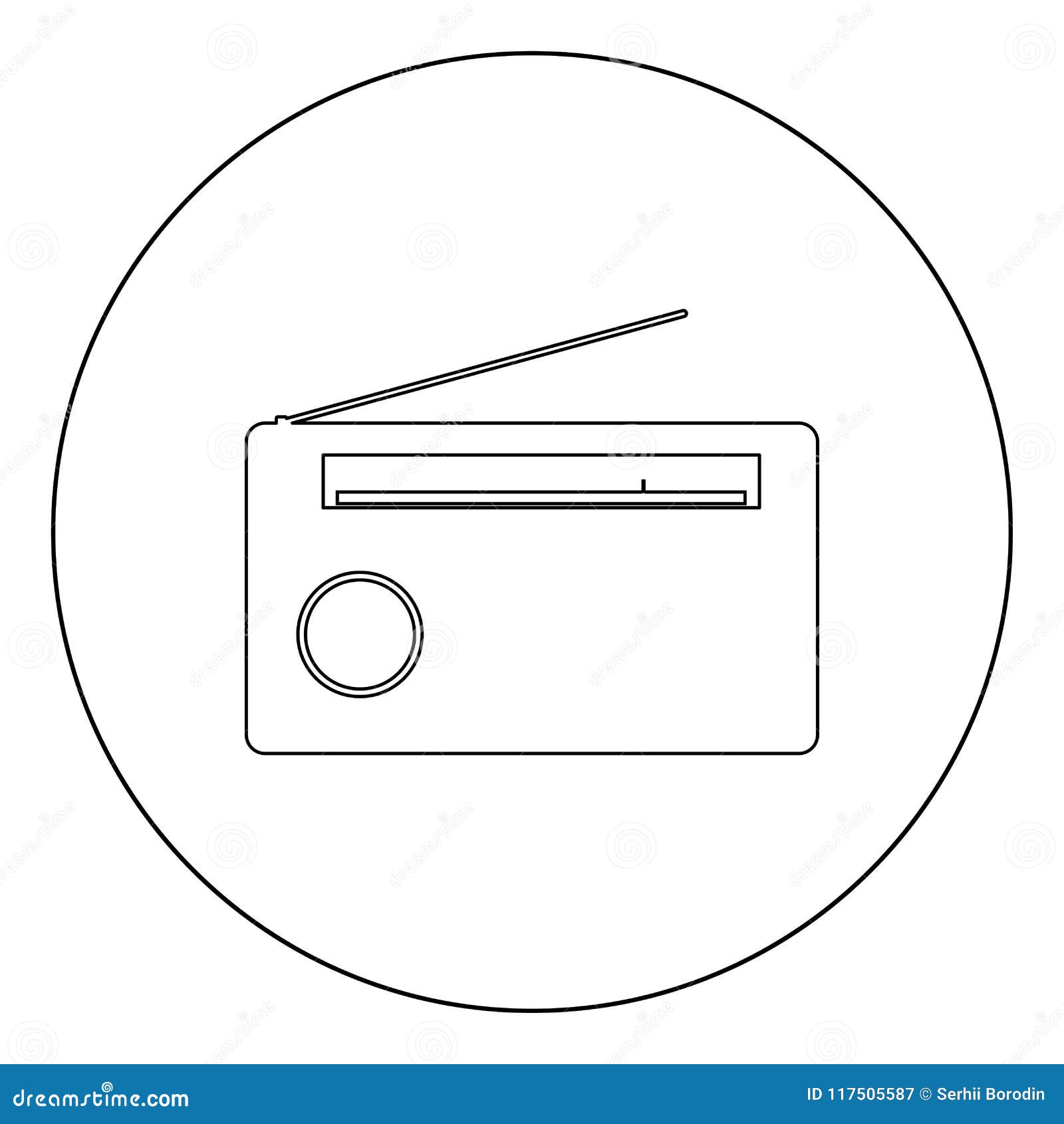 Radio Icon Black Color in Circle or Round Stock Vector - Illustration ...