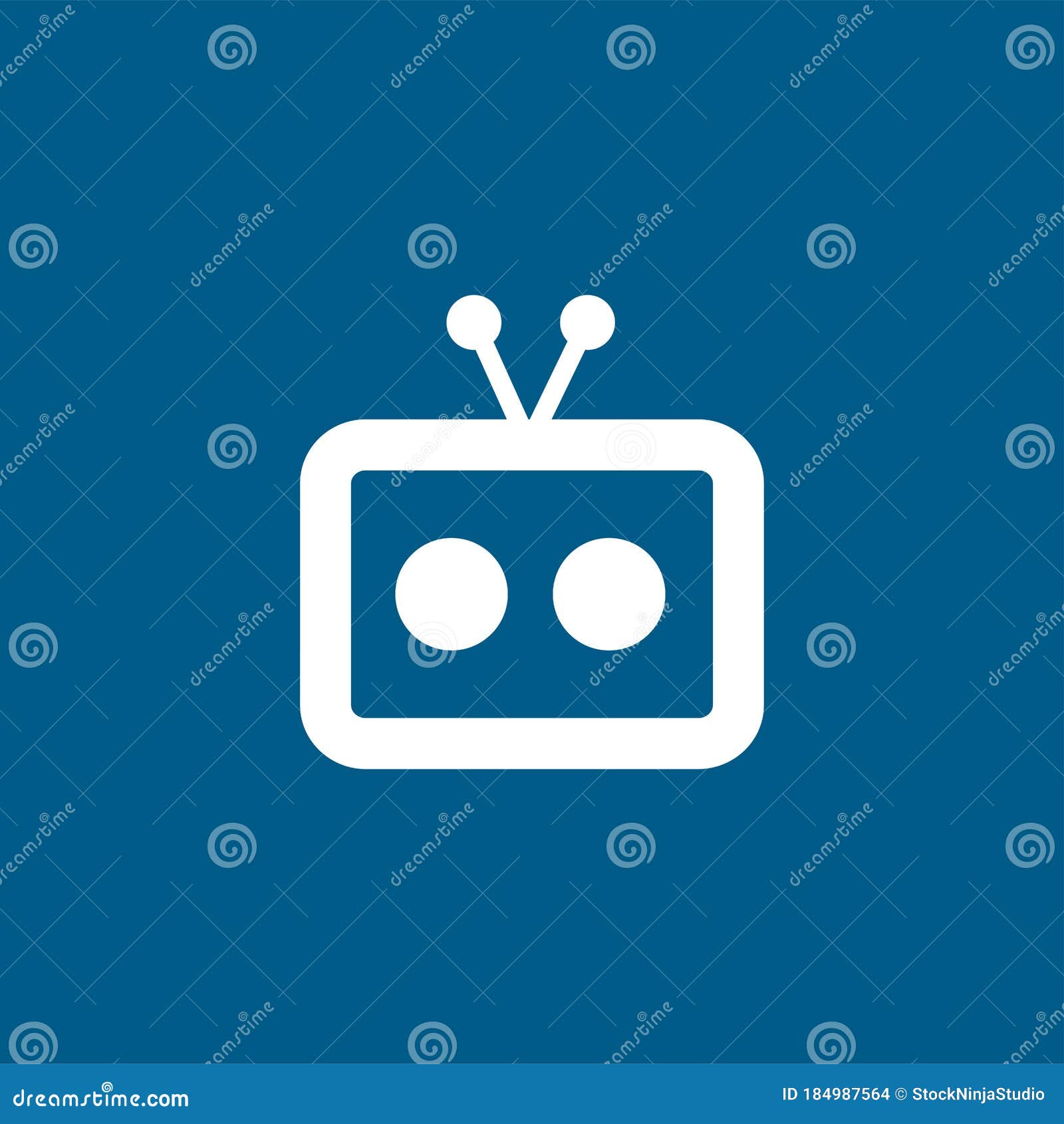 Radio Icon on Blue Background. Blue Flat Style Vector Illustration ...