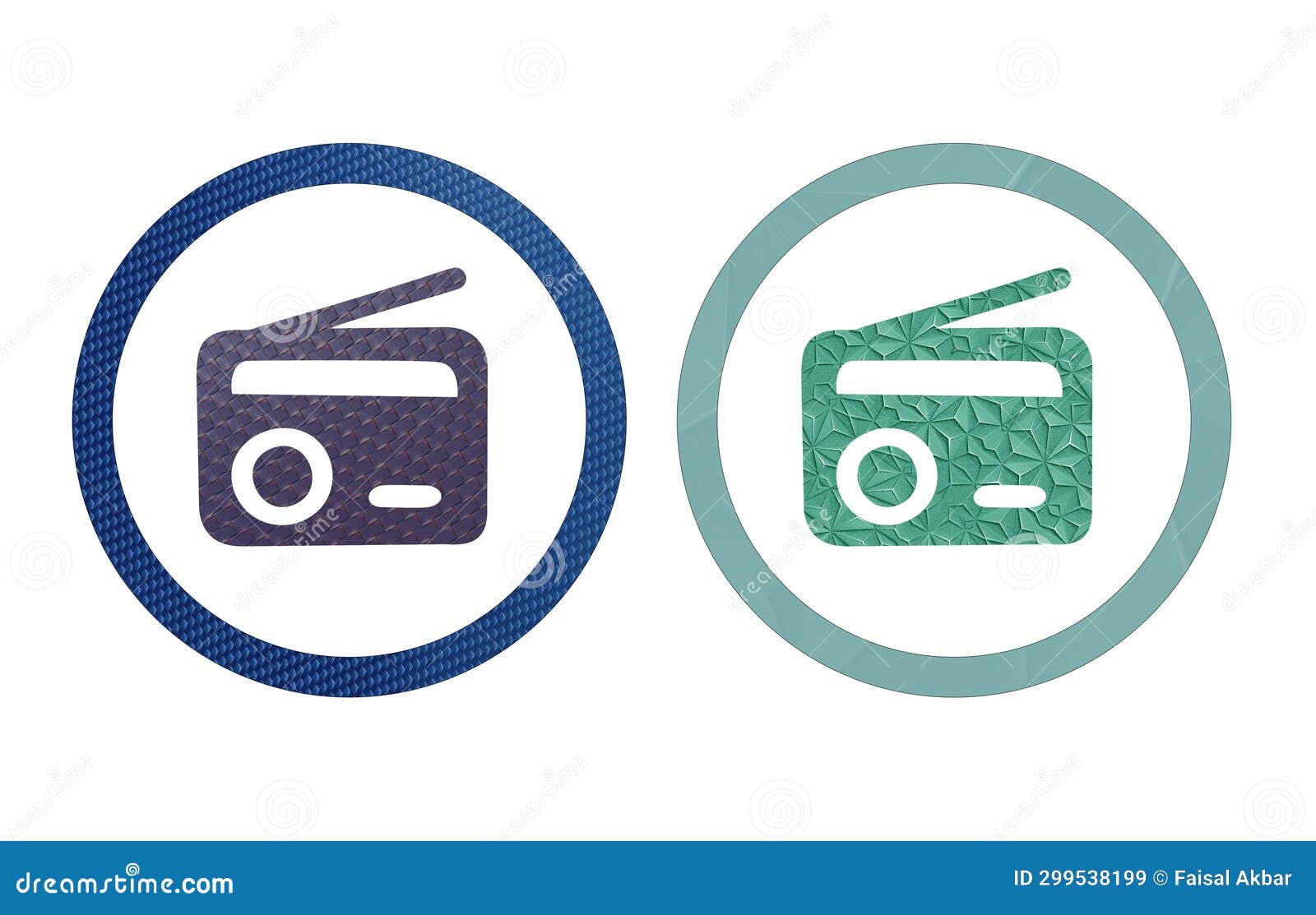 Radio Icon Blue and Green with Texture Stock Illustration ...