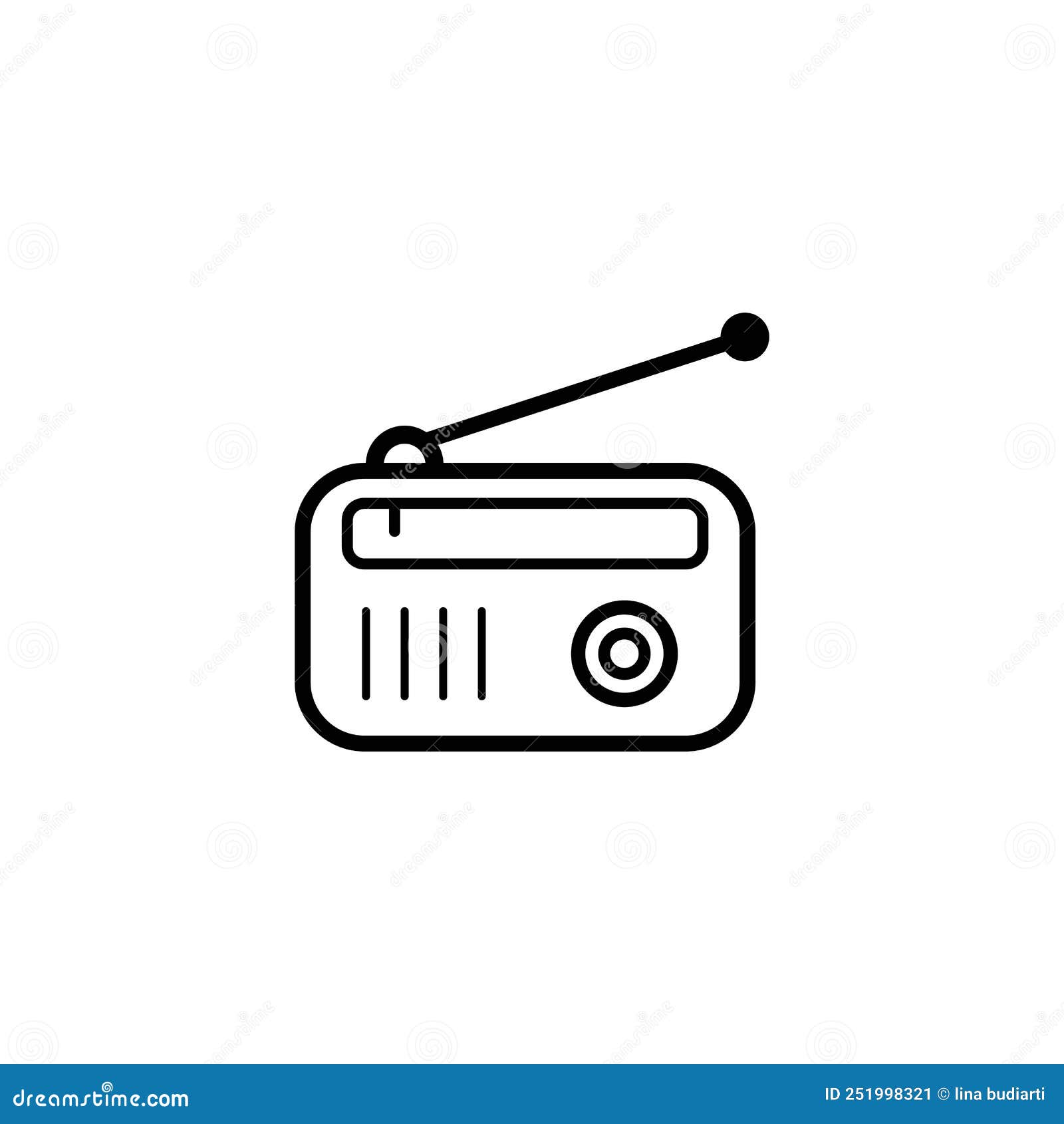 Radio icon stock vector. Illustration of line, sound - 251998321