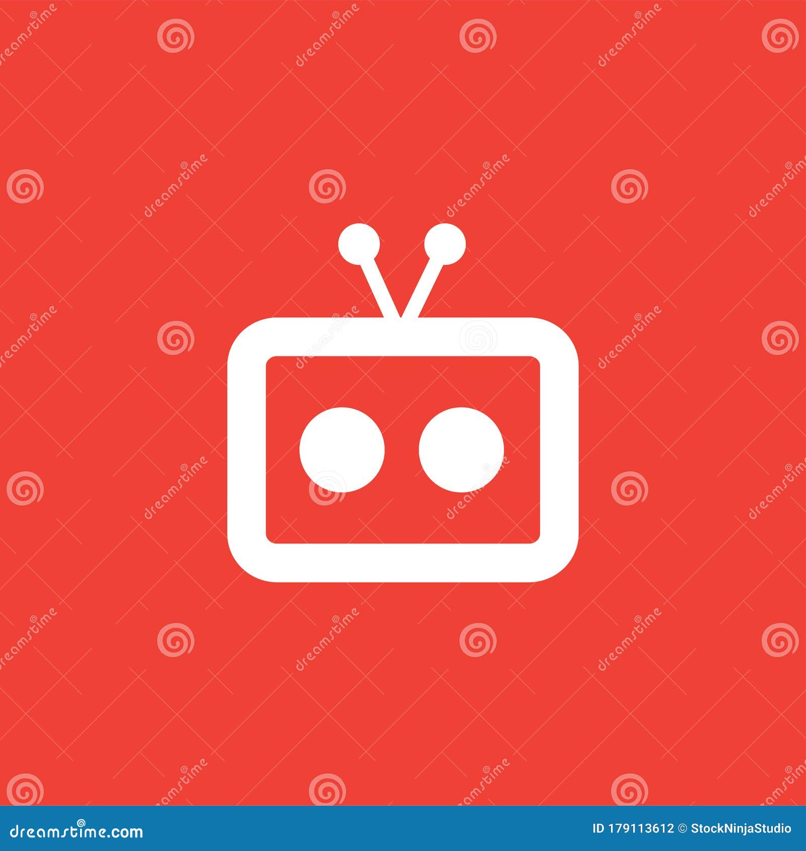 Radio Icon on Red Background. Red Flat Style Vector Illustration Stock ...