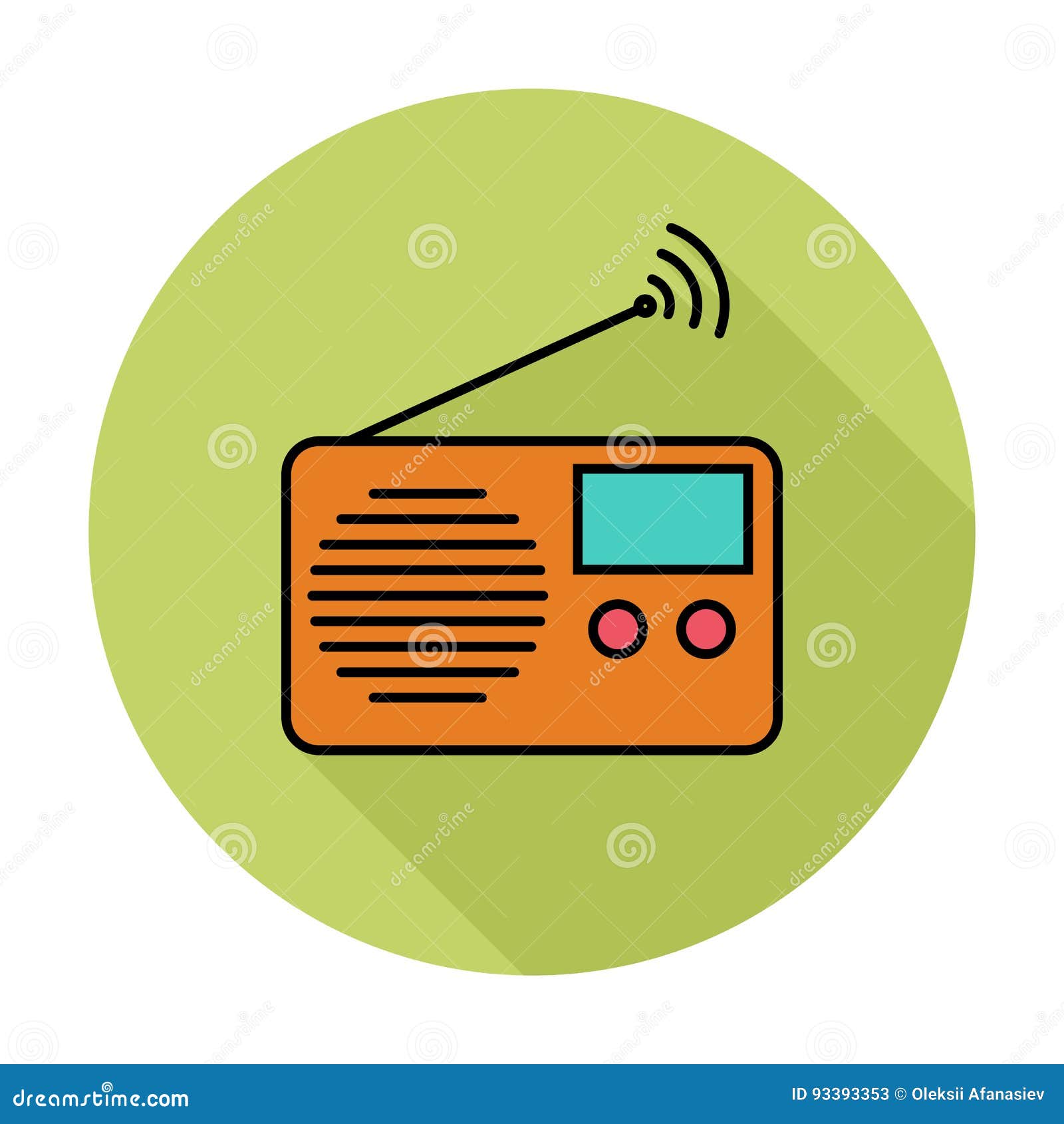 Radio icon stock vector. Illustration of electronics - 93393353