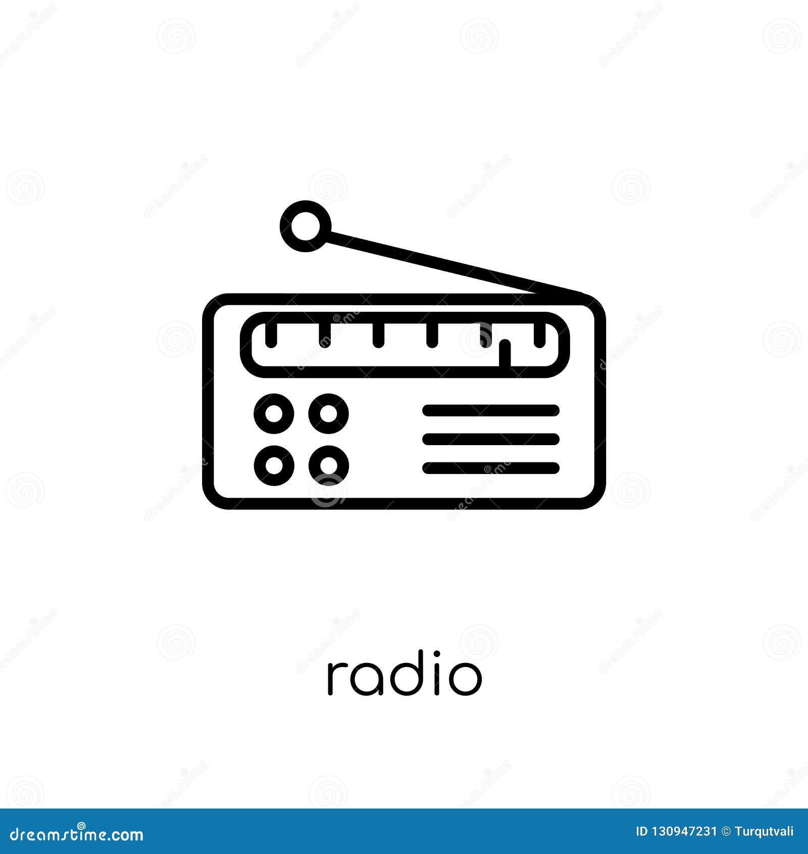Radio Icon. Trendy Modern Flat Linear Vector Radio Icon on White Stock ...