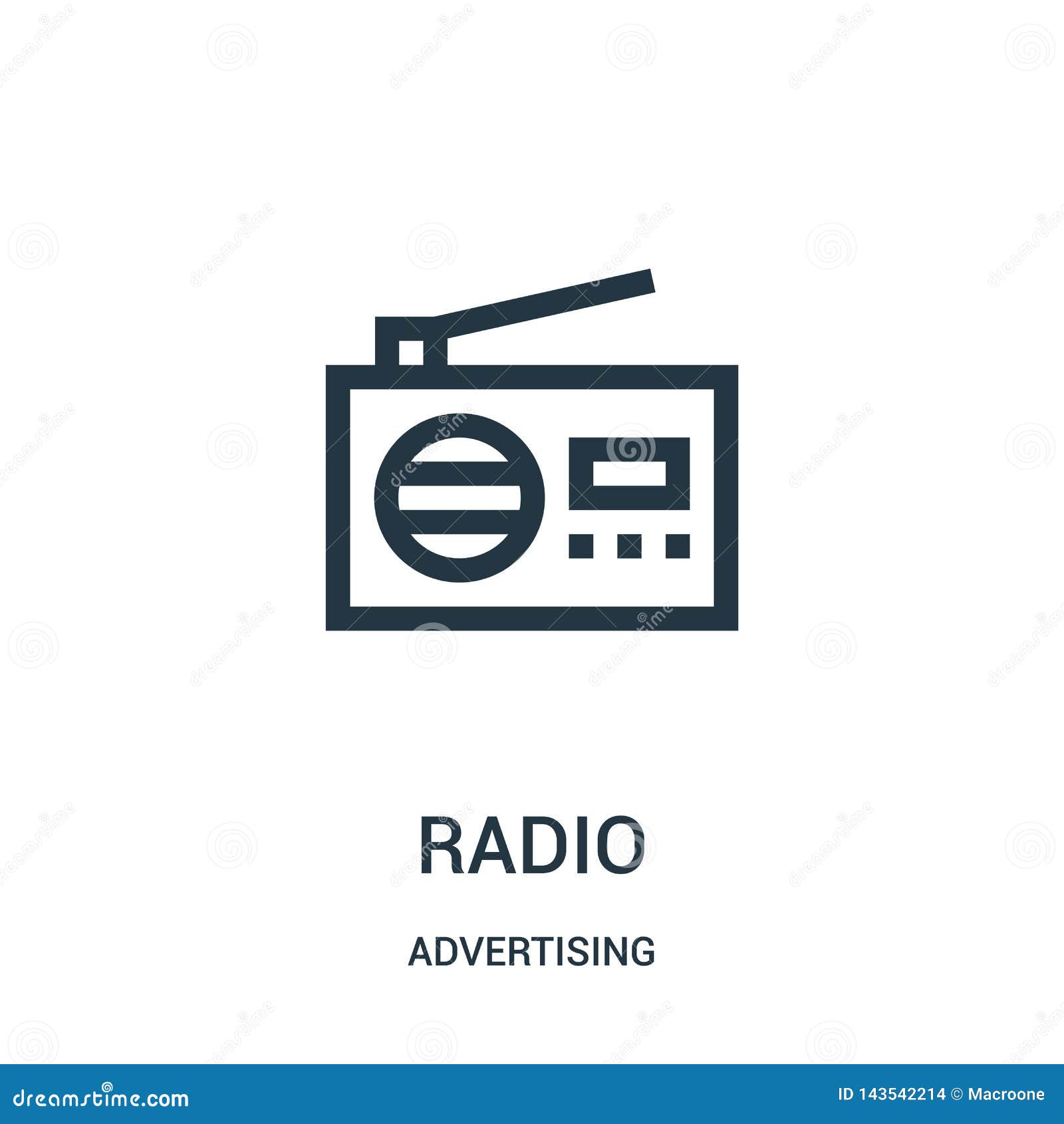 Radio Icon Vector from Advertising Collection. Thin Line Radio Outline ...