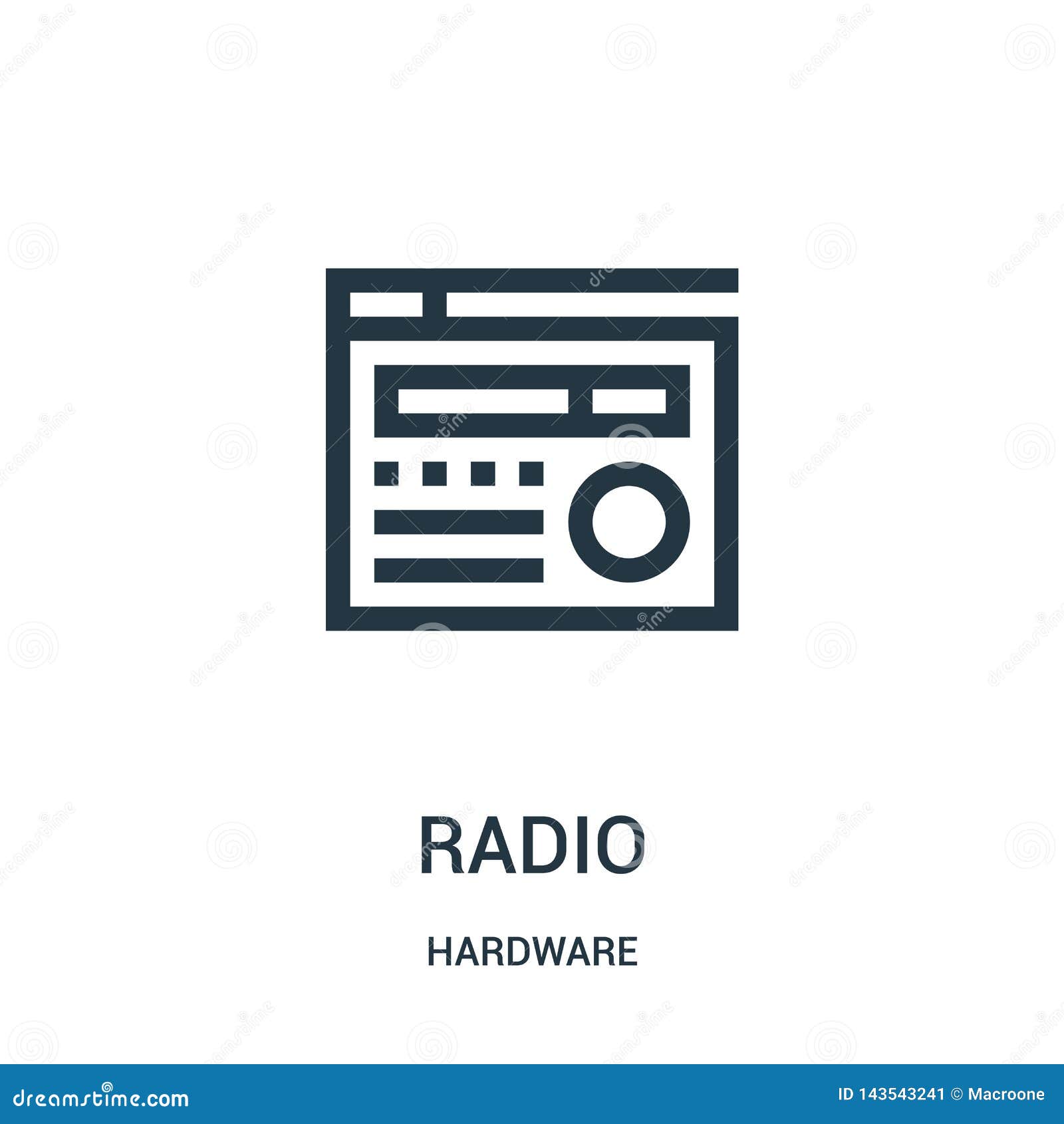 Radio Icon Vector from Hardware Collection. Thin Line Radio Outline ...