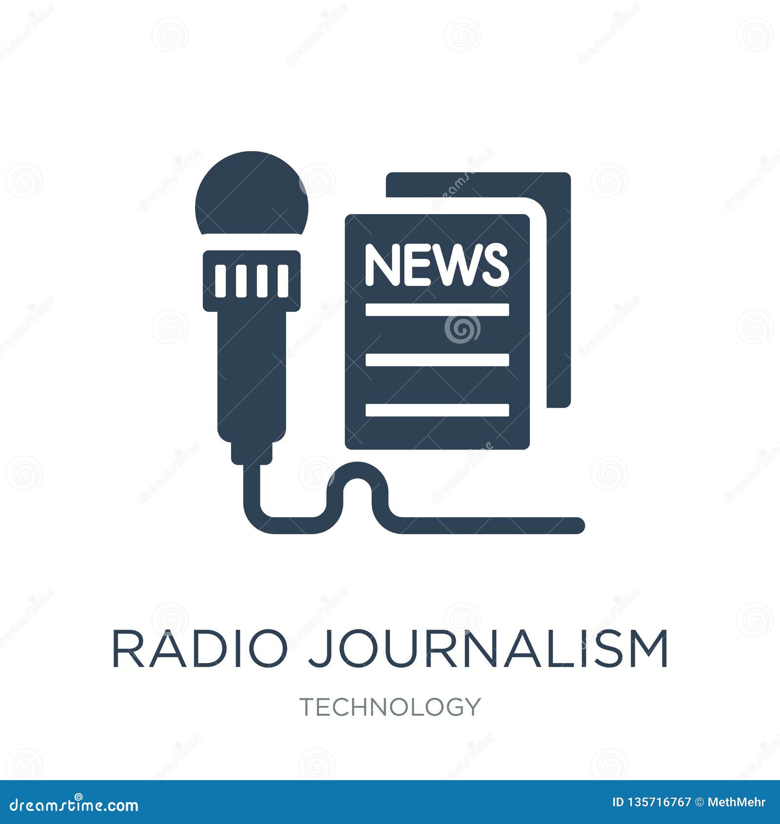 Radio Journalism Icon In Trendy Design Style Radio Journalism Icon Isolated On White Background