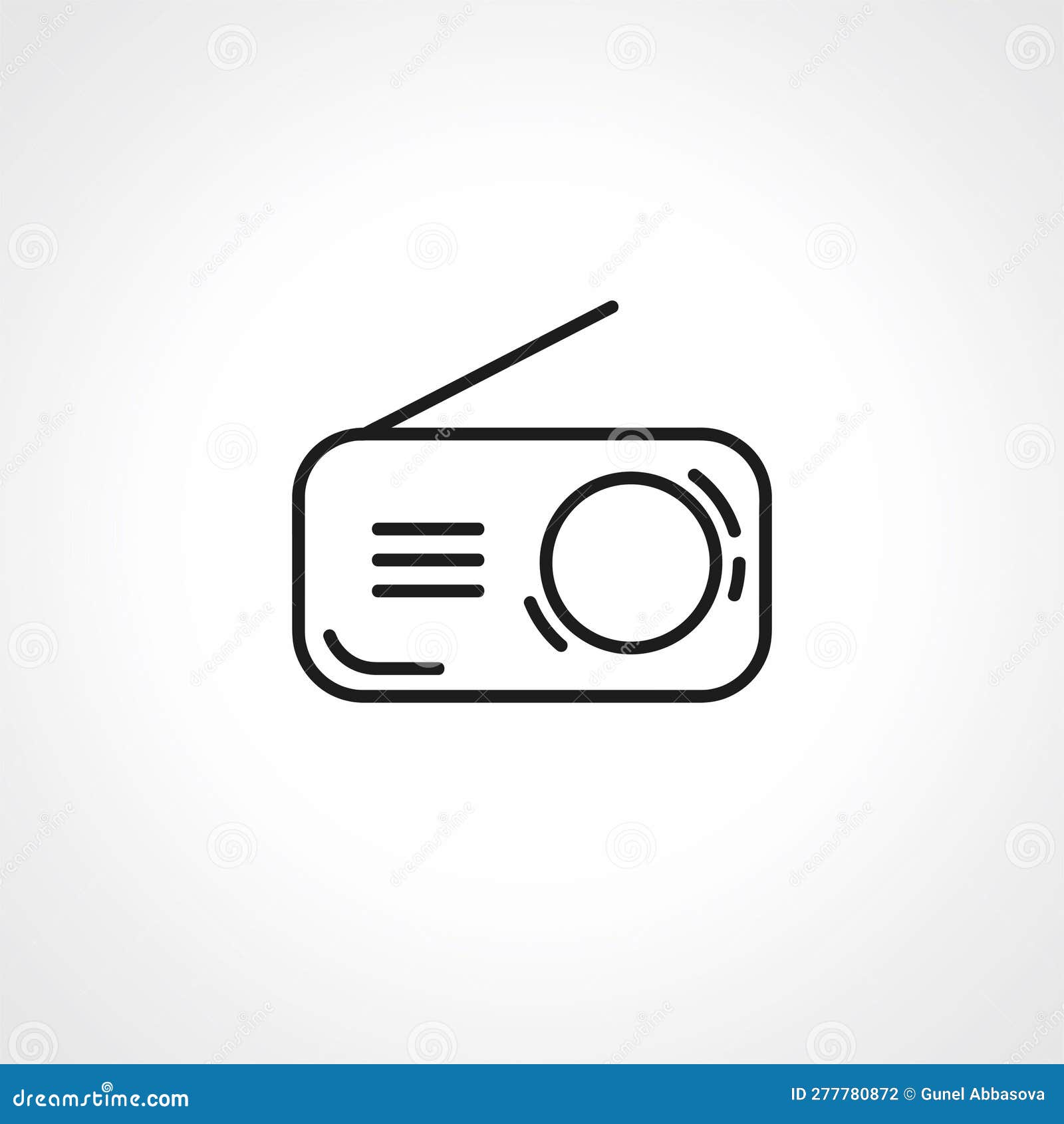 Radio Line Icon. Radio Icon Stock Vector - Illustration of dial, tuner ...